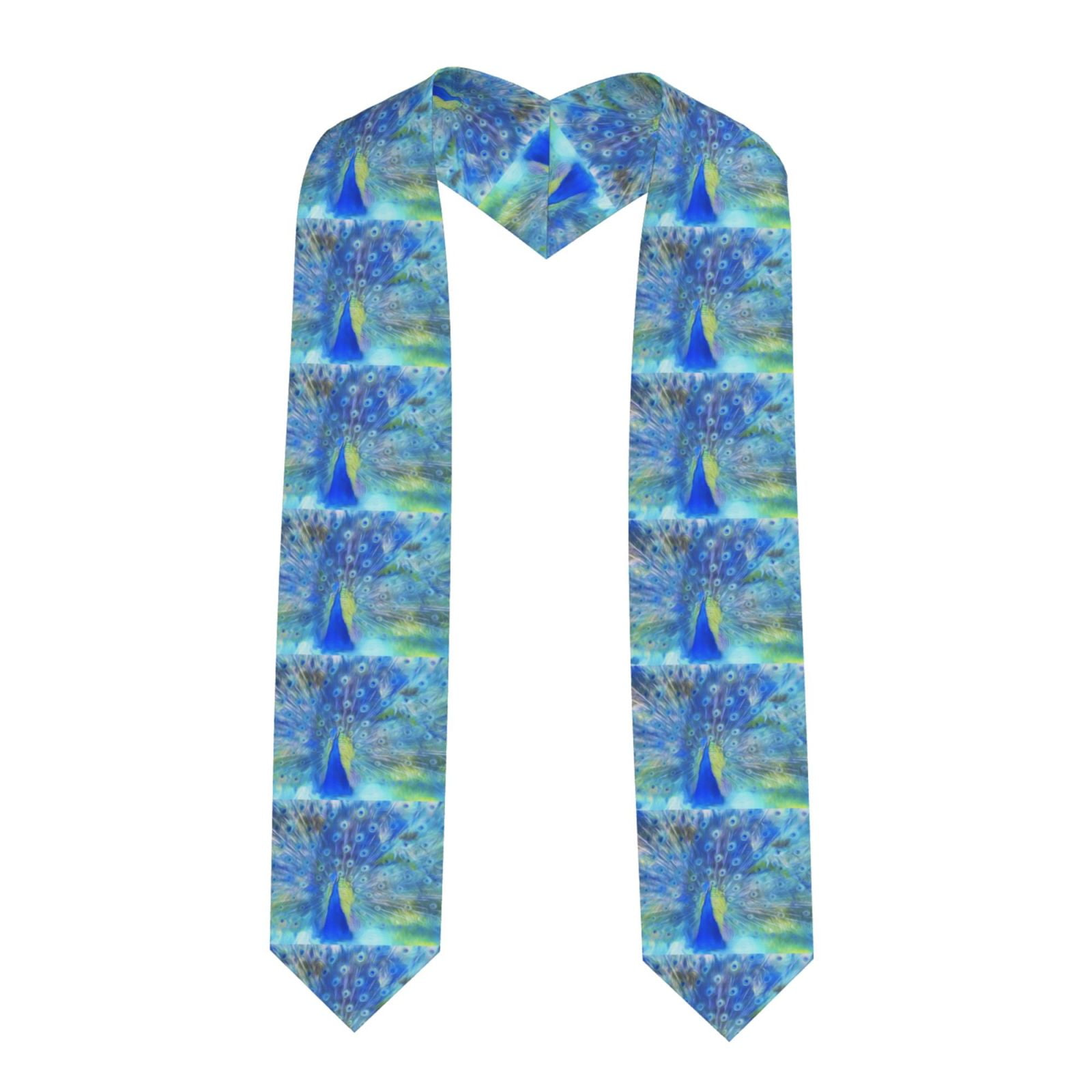 Daiia Peacock Pattern Graduation Shawl Stole – Satin Graduation Stole ...