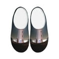 Daiia Peggy's Cove Lighthouse Print Women’s Fuzzy Slippers Memory Foam ...