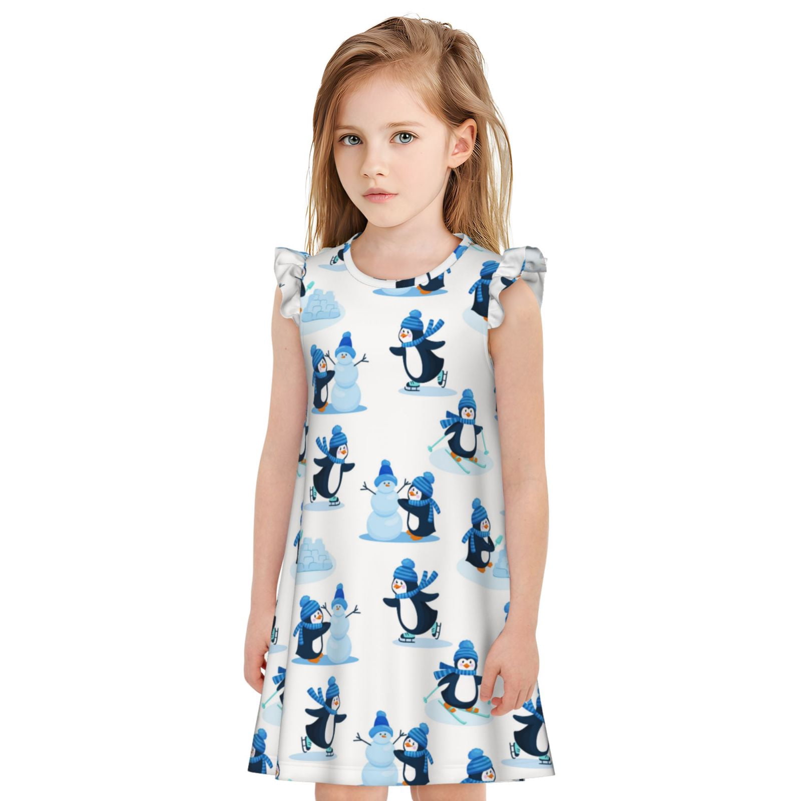 Daiia Penguin Winter Fun Print Girls Nightgowns, Unicorn Nightgown ...
