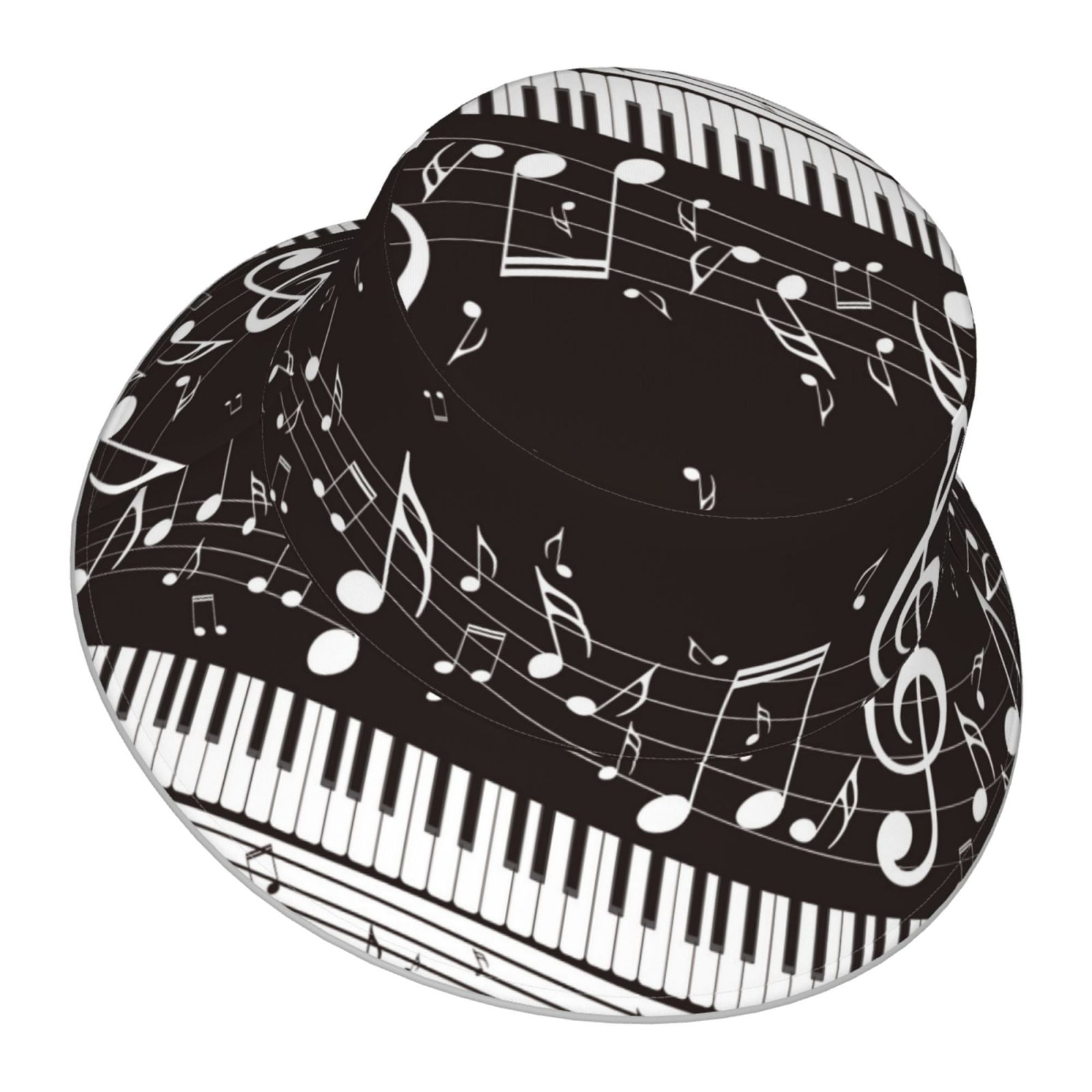 Daiia Piano Keys With Musical Notes Pattern Bucket Hat - Trendy Cotton ...