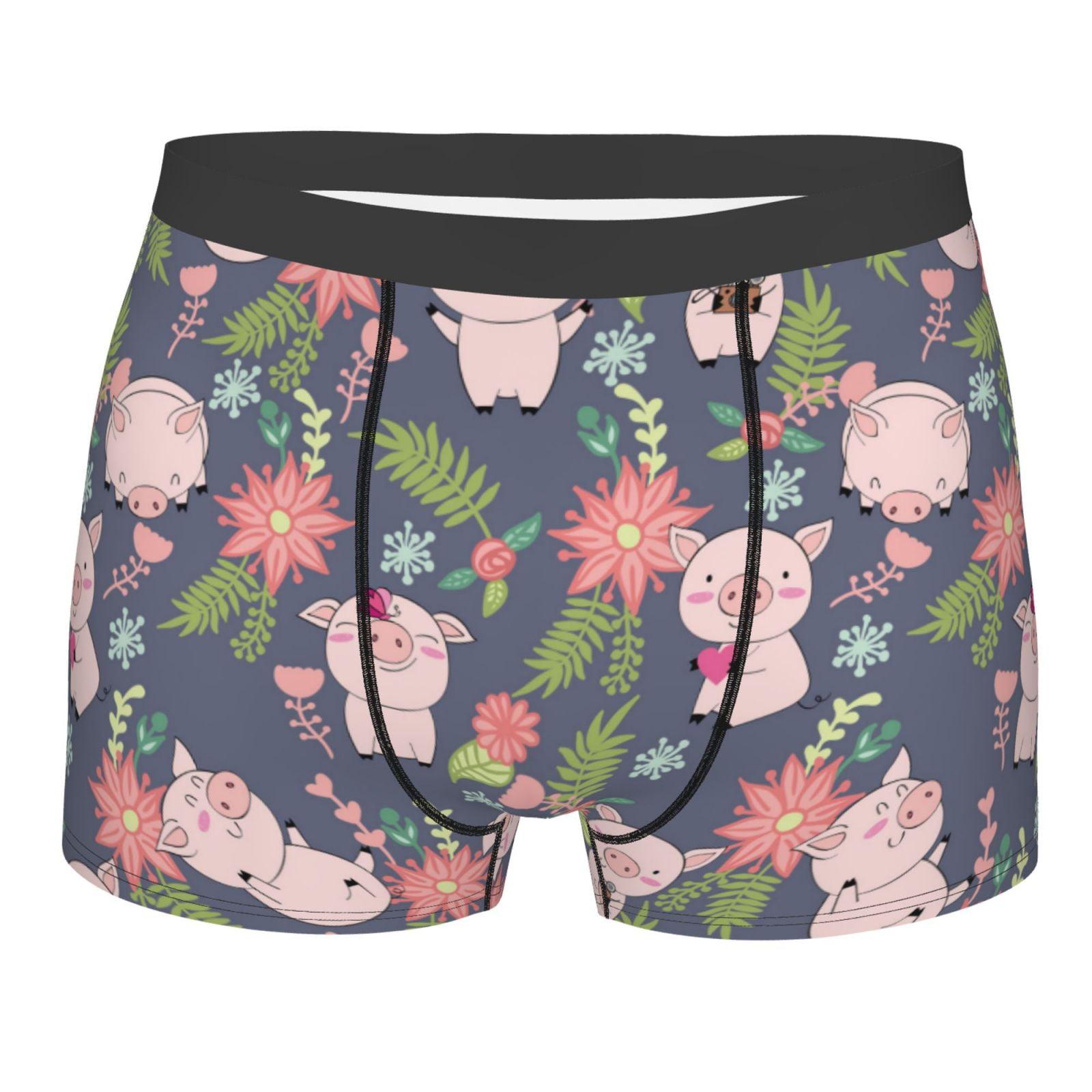 Daiia Pigs 1 Men's Underwear Boxer Briefs, Cotton Stretch Moisture ...