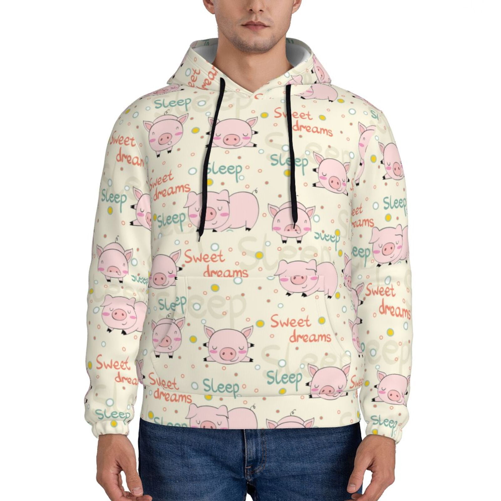 Daiia Pigs Sleep for Men's Fashion Hoodies & Sweatshirts with Kangaroo ...