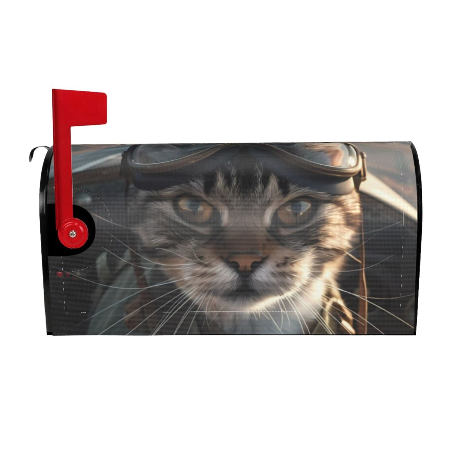 Daiia Pilot Cat In Vintage Plane Mailbox Cover , Magnetic Welcome ...