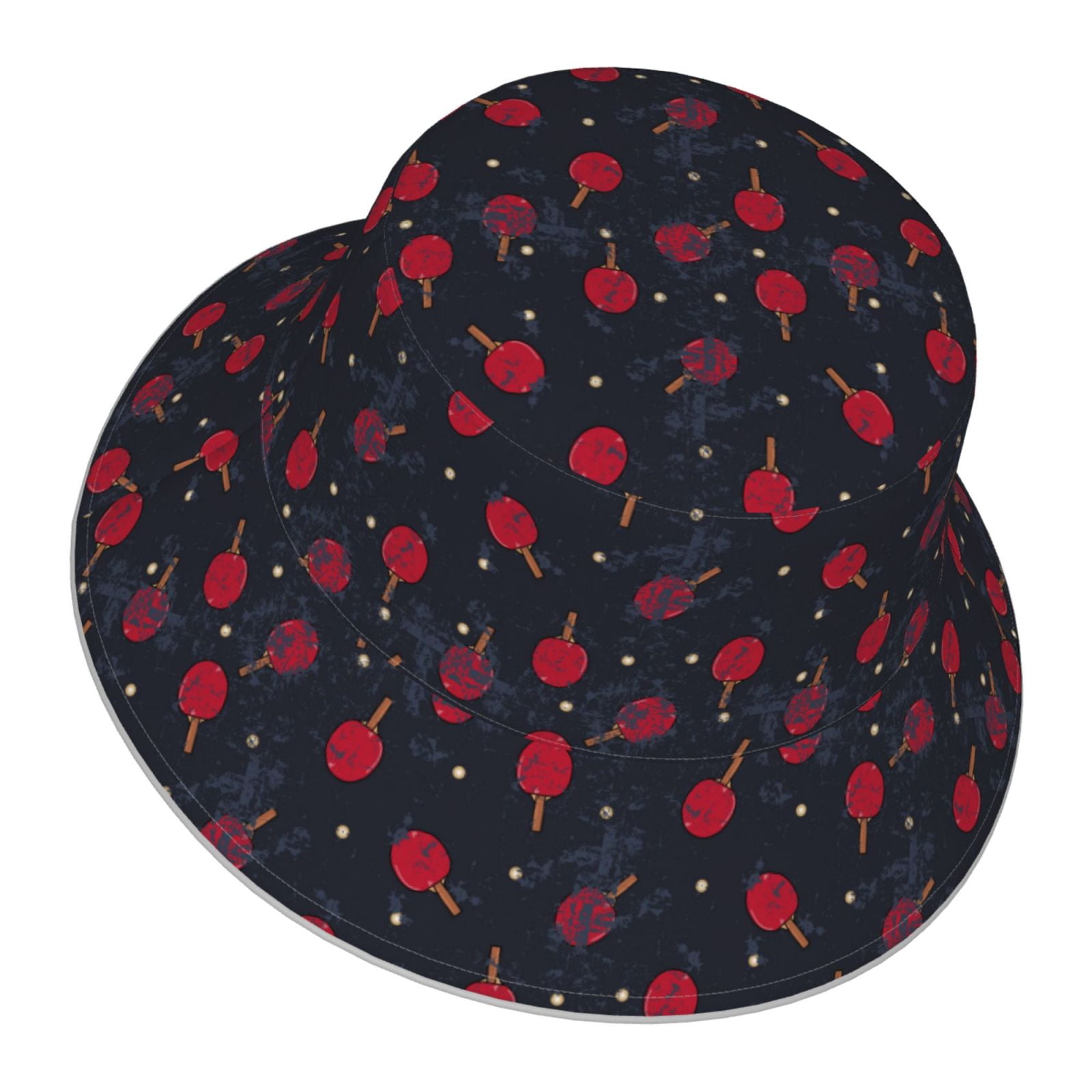 Daiia Ping Pong Pattern Bucket Hat - Trendy Cotton Sun Hat for Beach ...