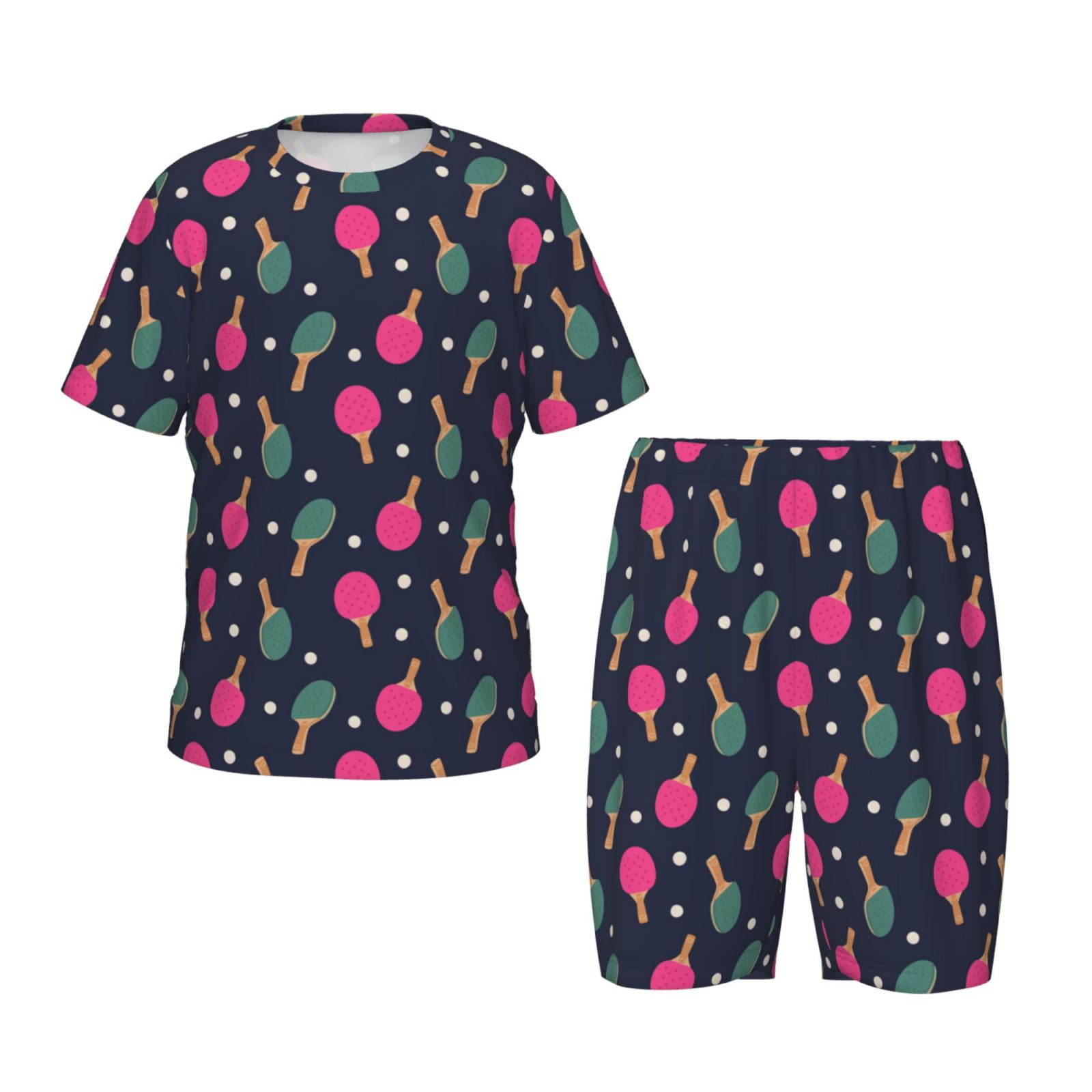 Daiia Ping Pong Rackets And Balls Print Children’s Cotton Pajama Set ...