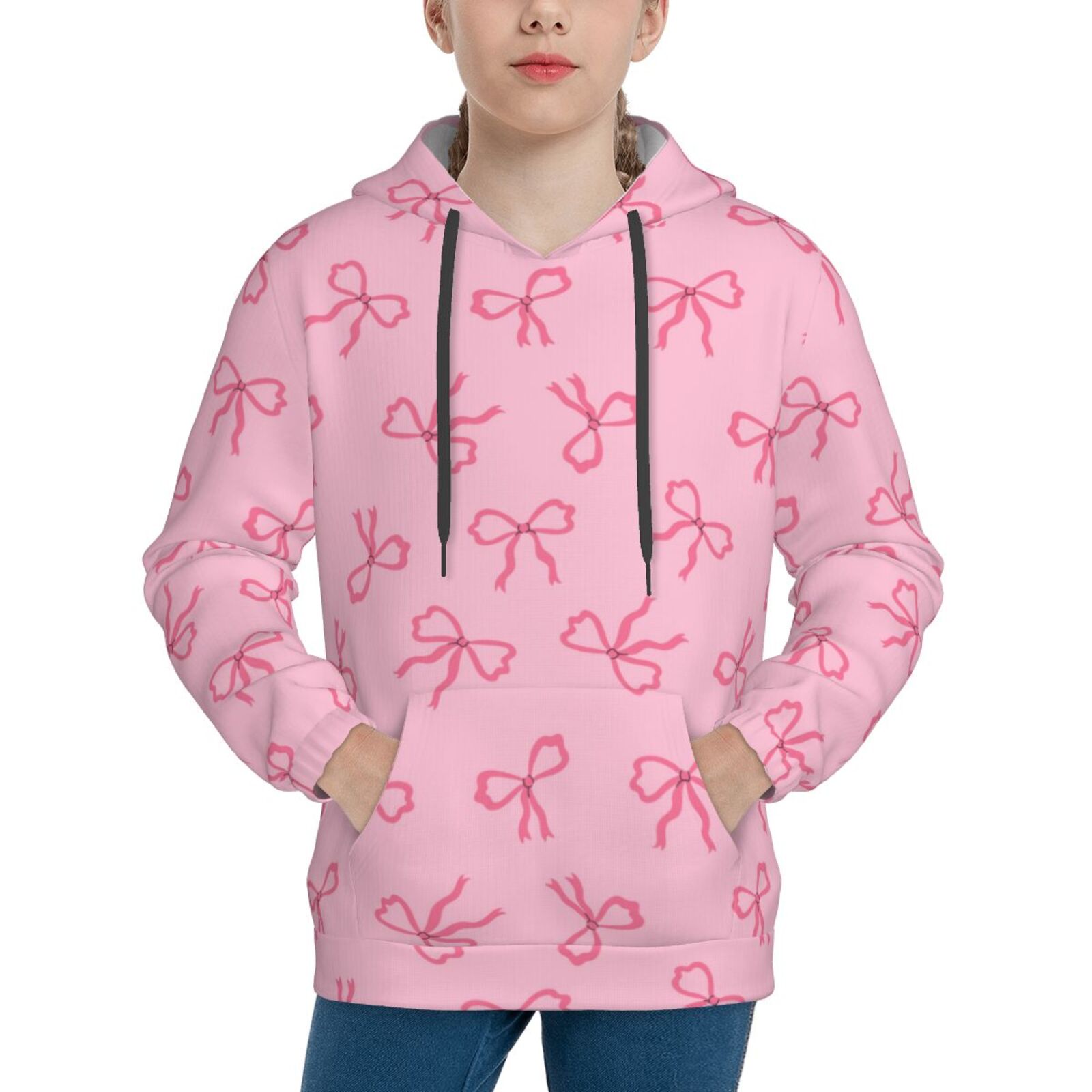 Daiia Pink Bows for Boys Fashion Hoodies & Sweatshirts with Kangaroo ...