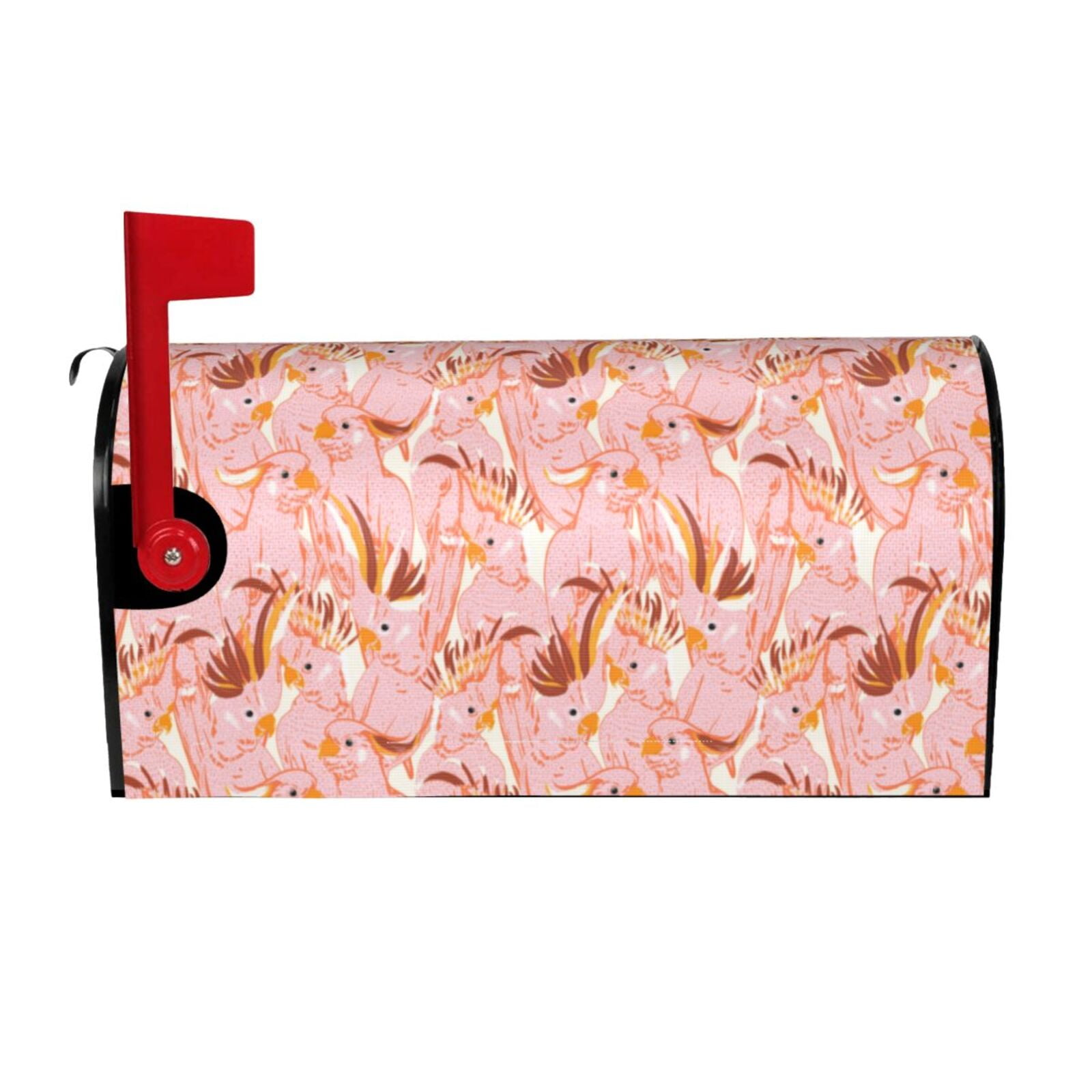 Daiia Pink Cockatoo Birds Mailbox Cover , Magnetic Welcome Mailbox ...