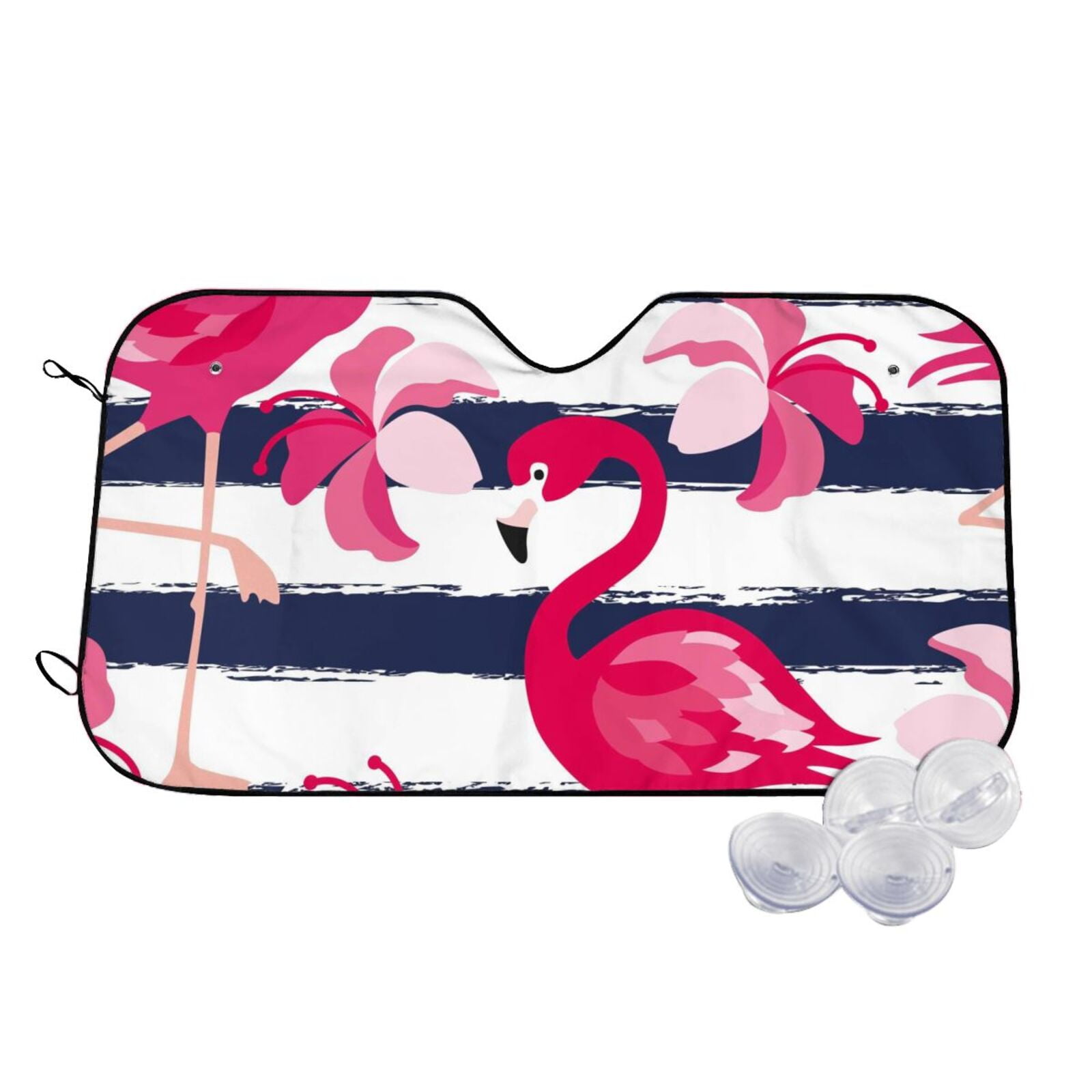 Daiia Pink Flamingos Windshield Sun Shade For Car Suv Truck Small