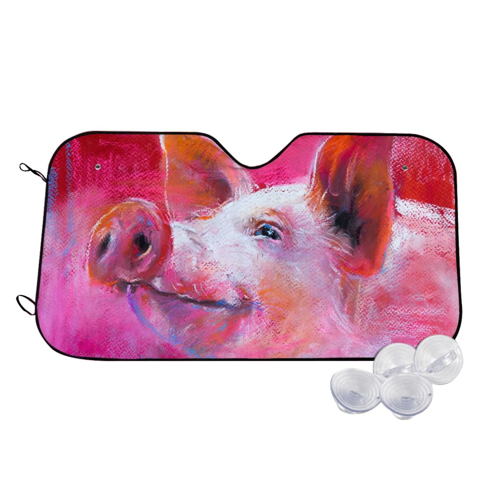 Daiia Pink Pig Windshield Sun Shade for Car SUV Truck (Small ), Car Sun ...