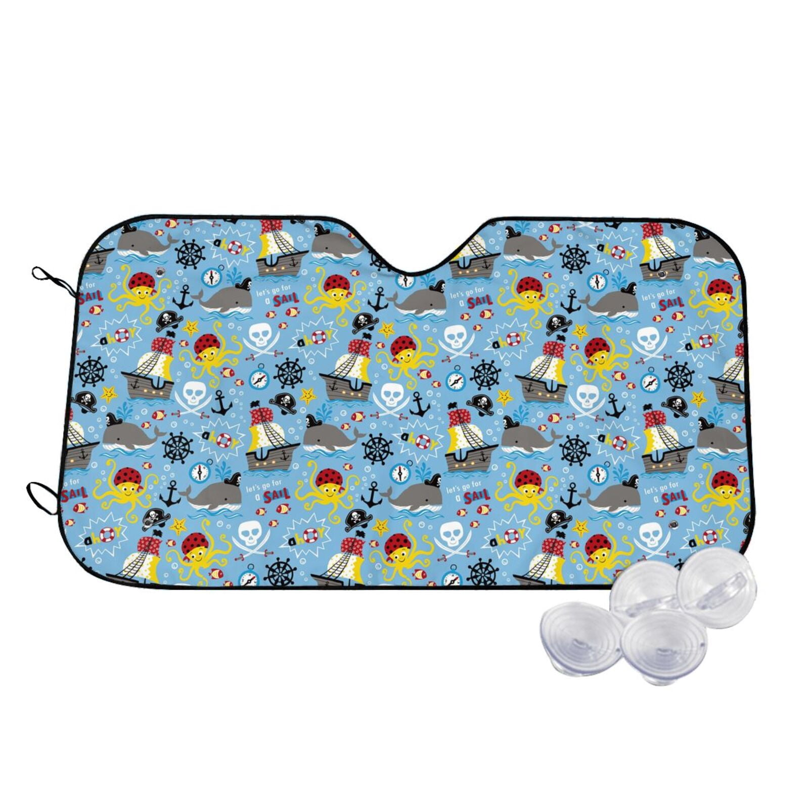 Daiia Pirate Marine Animals Windshield Sun Shade for Car SUV Truck ...