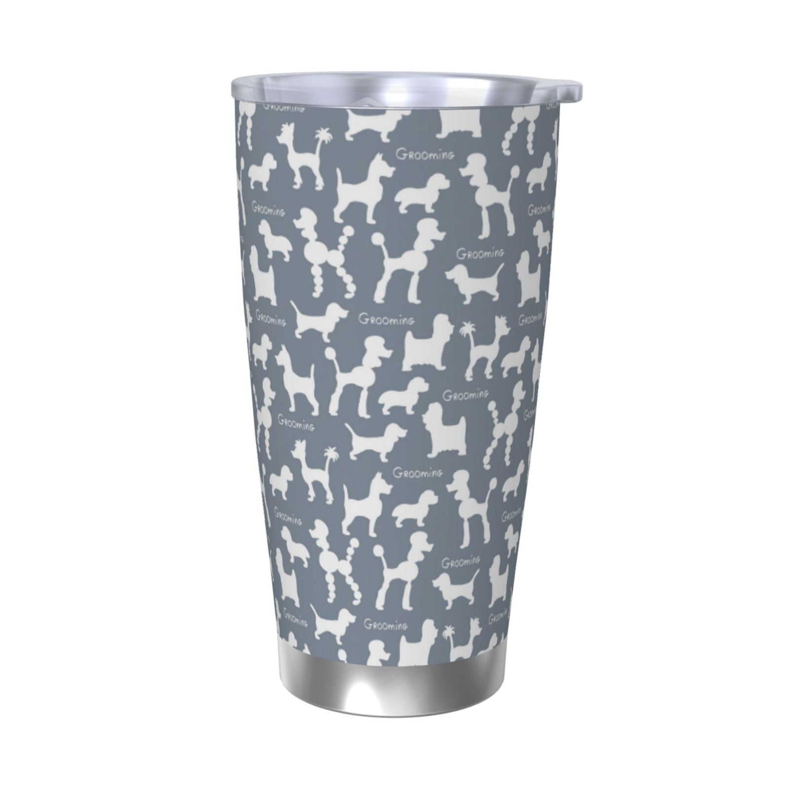 Daiia Poodle Dog Printed 20oz Insulated Coffee Cup with Straw Topper ...