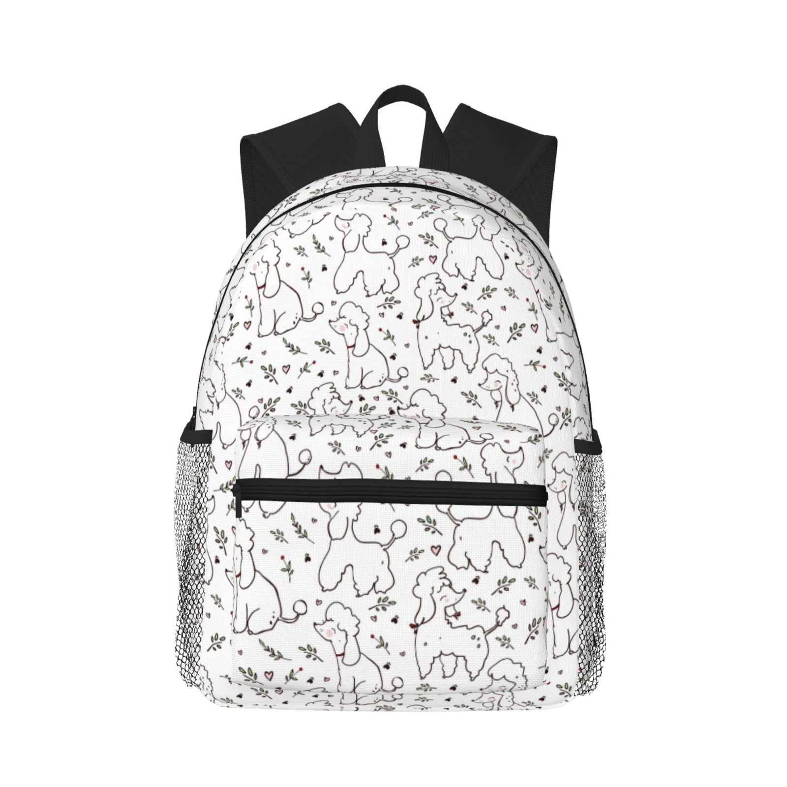 Daiia Poodle Dog School Backpack for Men Women, Unisex Large Waterproof ...