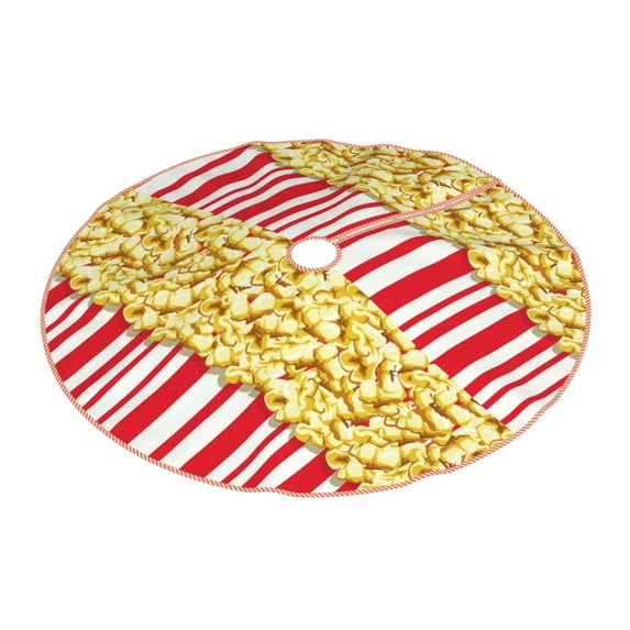Daiia Popcorn Drawing Merry Christmas Tree Skirt , Xmas Large Lace-up ...