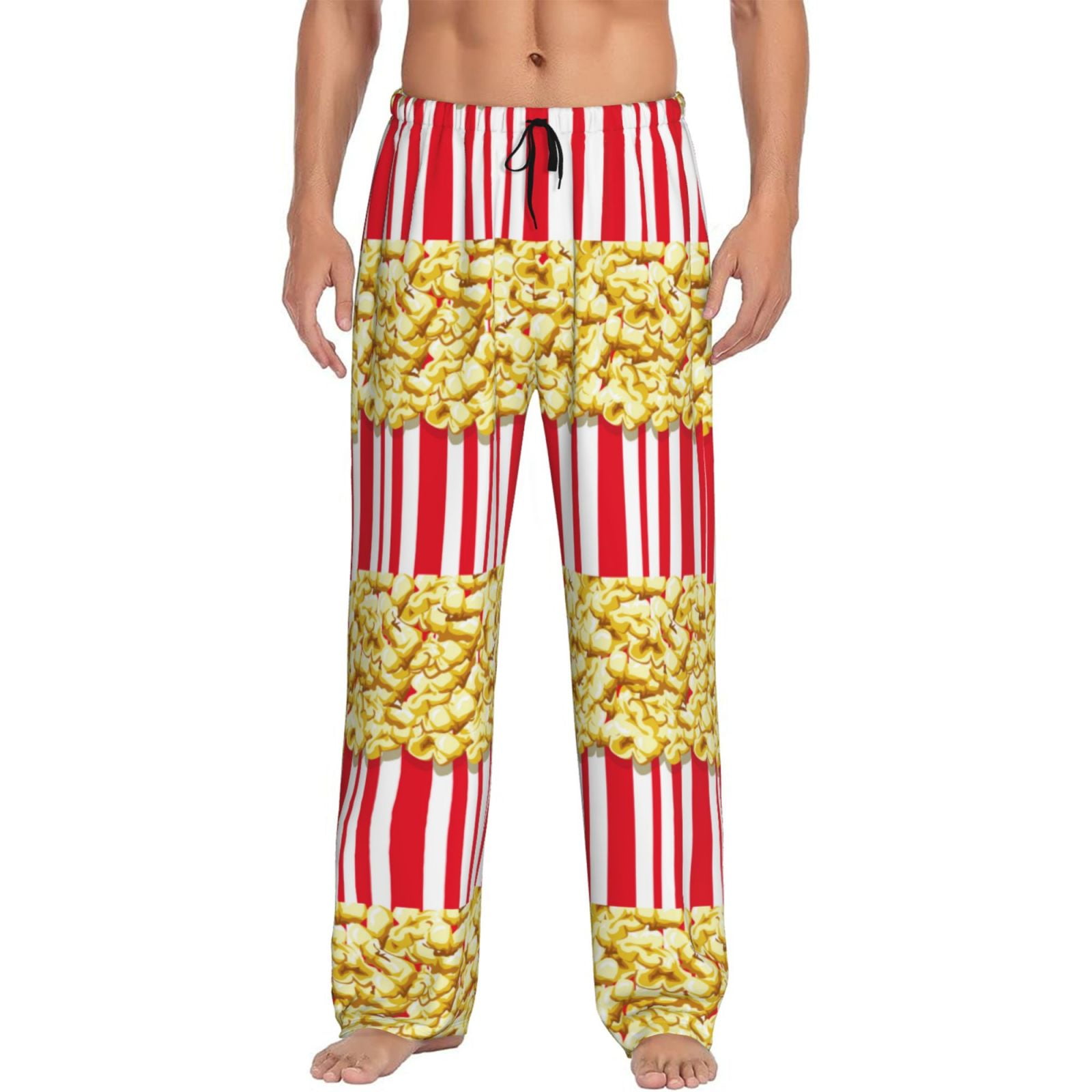 Daiia Popcorn Men's Sleep Pant with Pockets and Drawstring,Pajama Pants ...