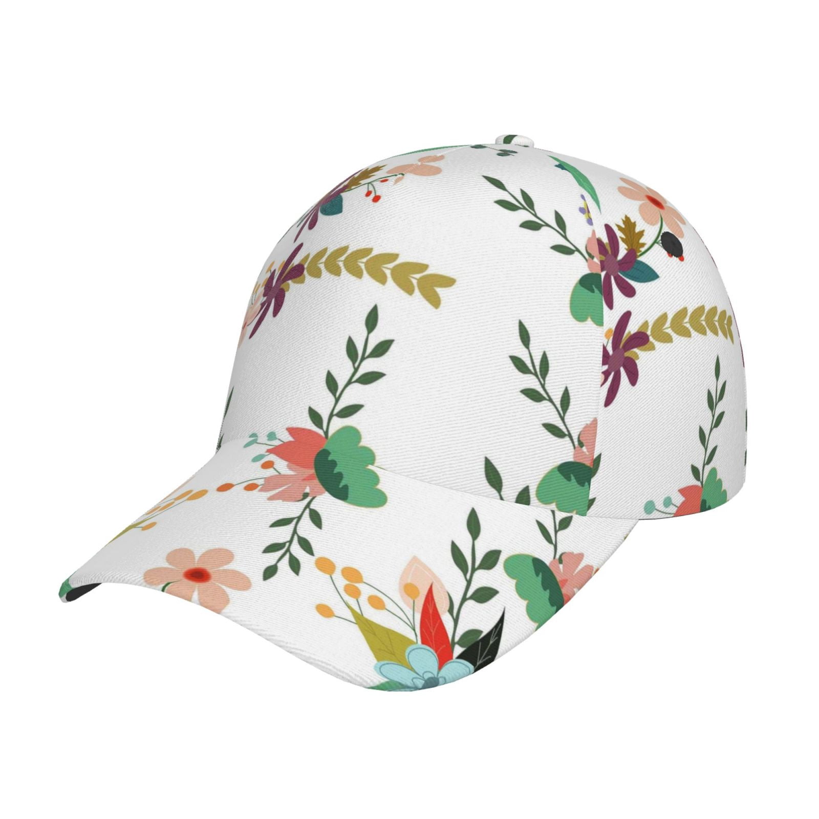 Daiia Pretty Floral With Leaves Baseball Cap Men Women Classic ...