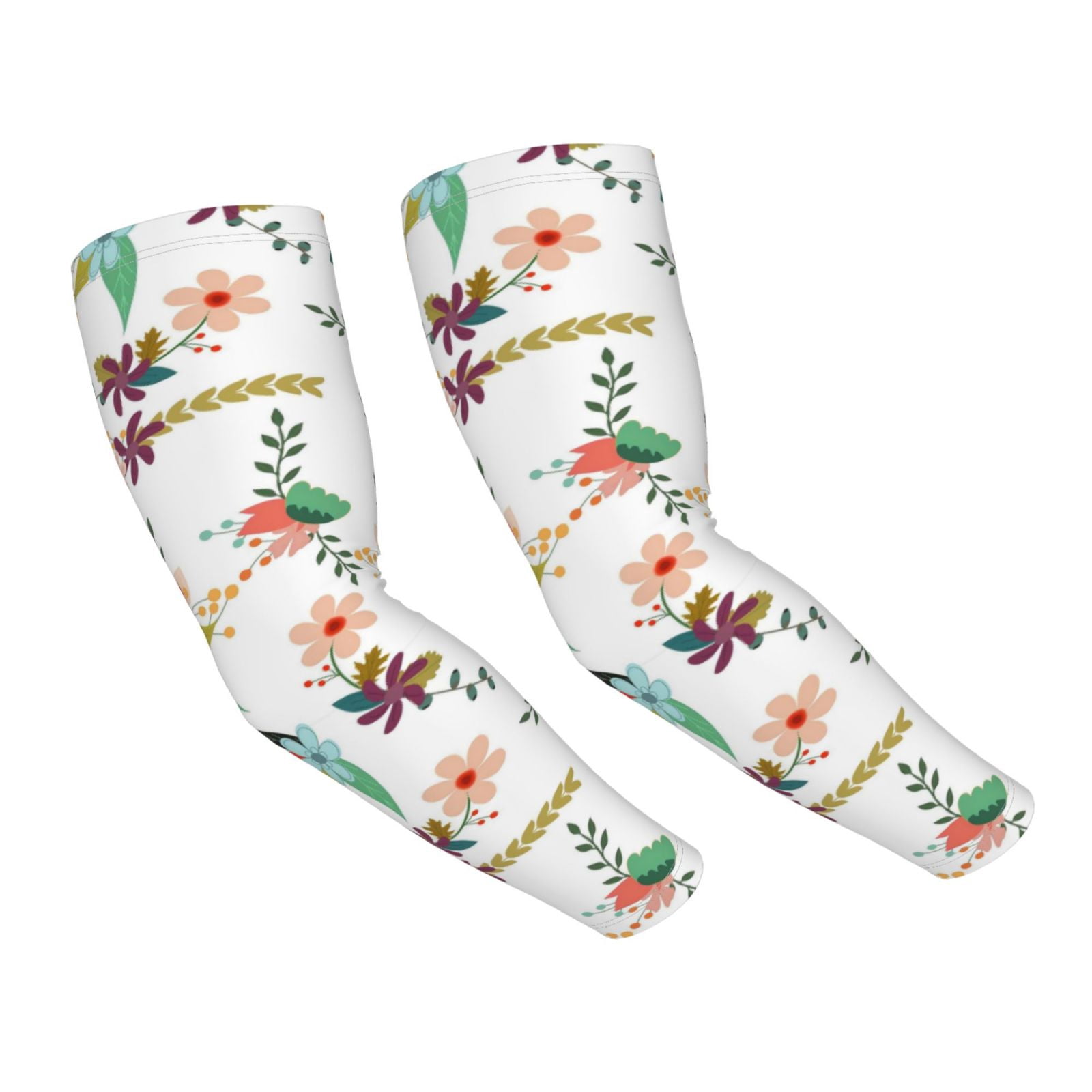 Daiia Pretty Floral With Leaves UV Sun Protection Arm Sleeves - Cooling ...