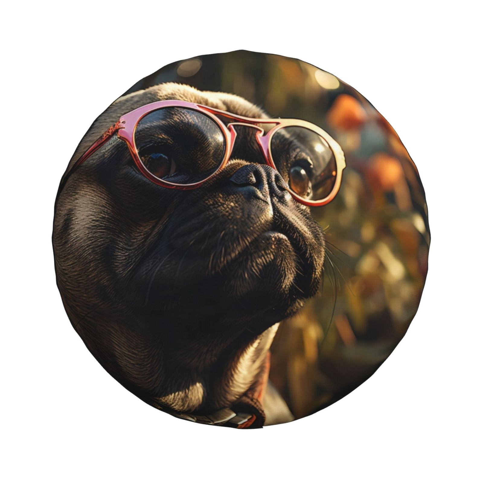 Daiia Pug Wearing Sunglasses Flowers Tire Covers , Travel Trailer ...