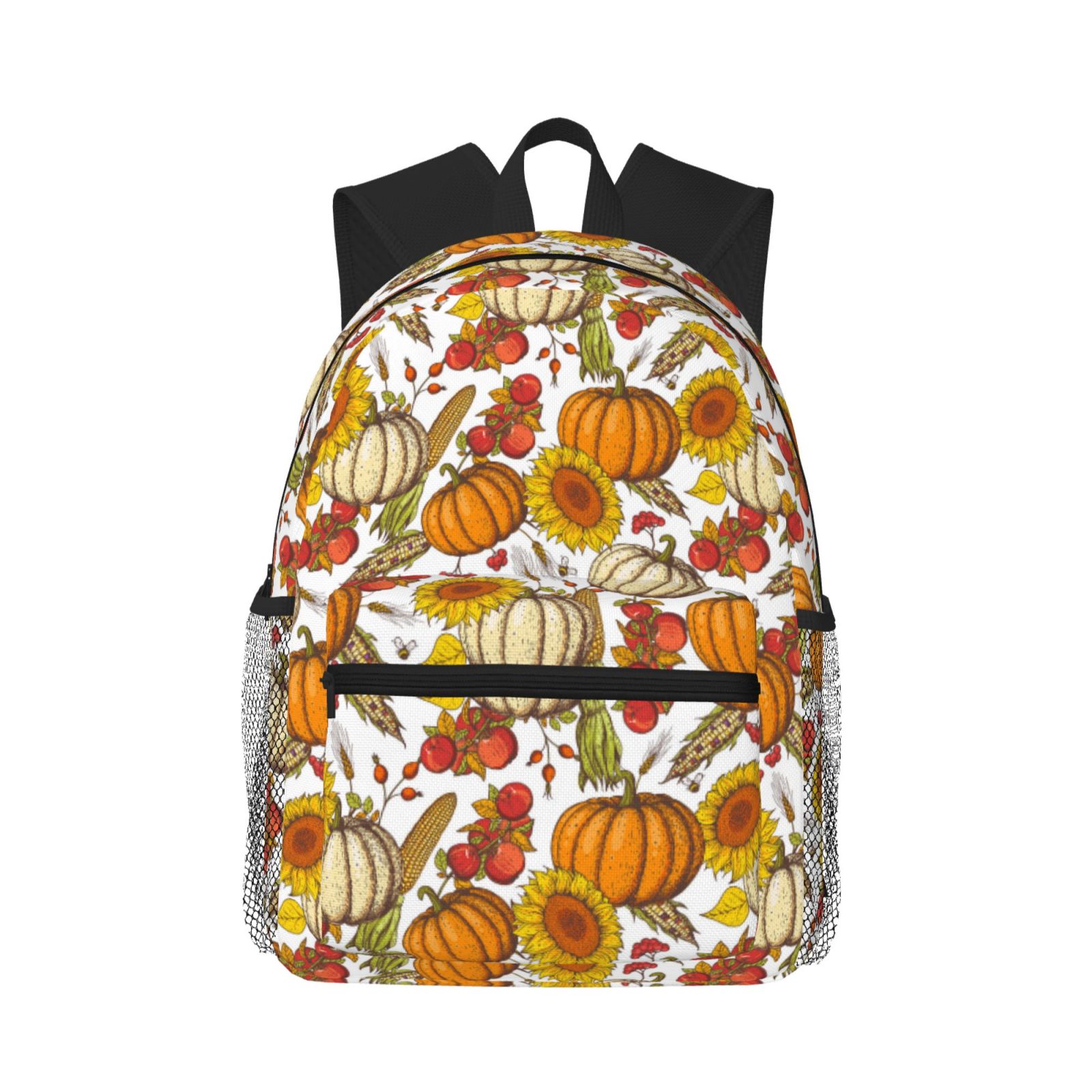 Daiia Pumpkin Corn Daisy School Backpack for Men Women, Unisex Large ...