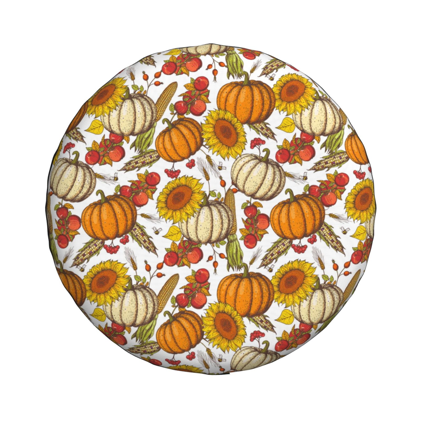 Daiia Pumpkin Corn Daisy Tire Covers , Travel Trailer Camper Truck SUV ...