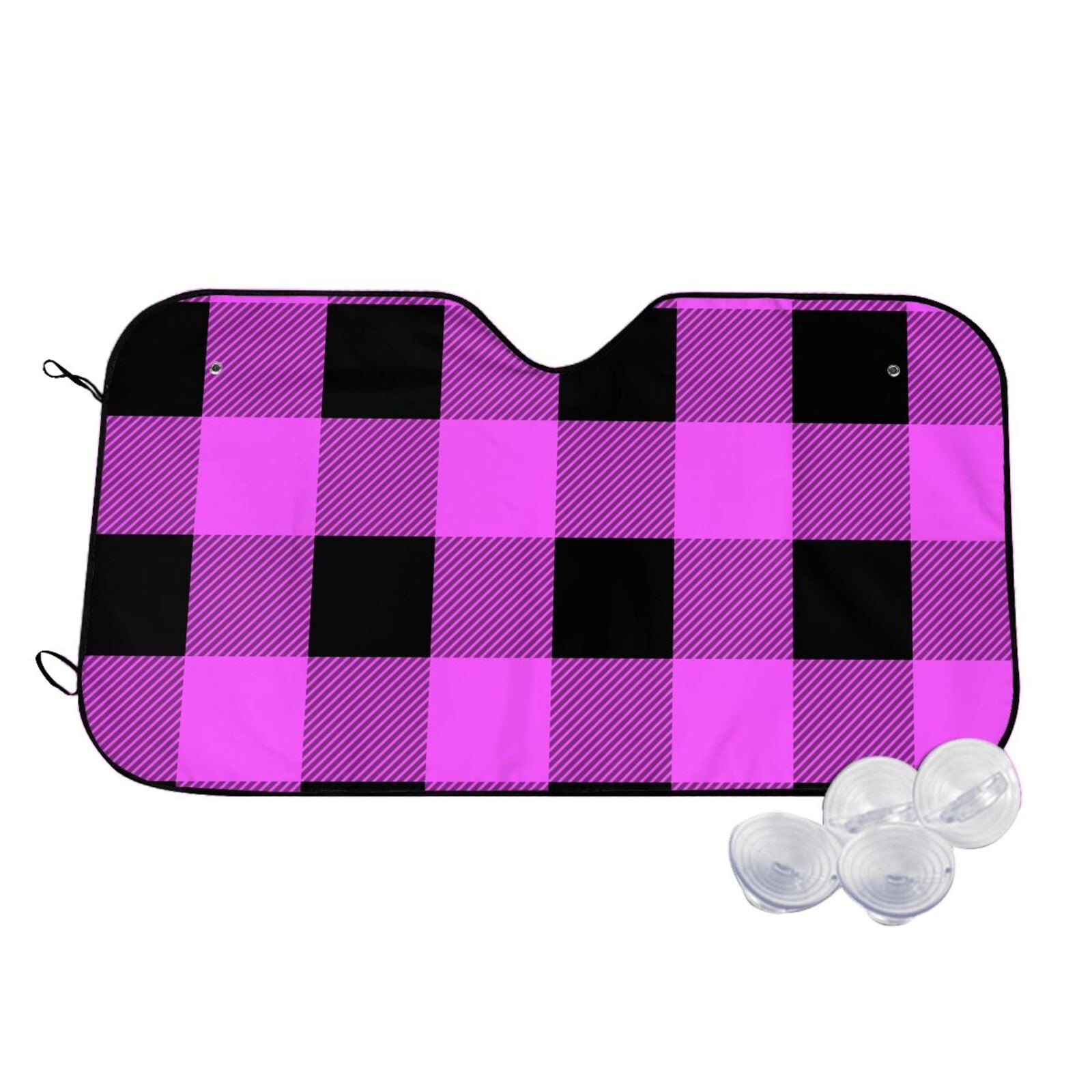 Daiia Purple Black Buffalo Plaid Windshield Sun Shade for Car SUV Truck ...