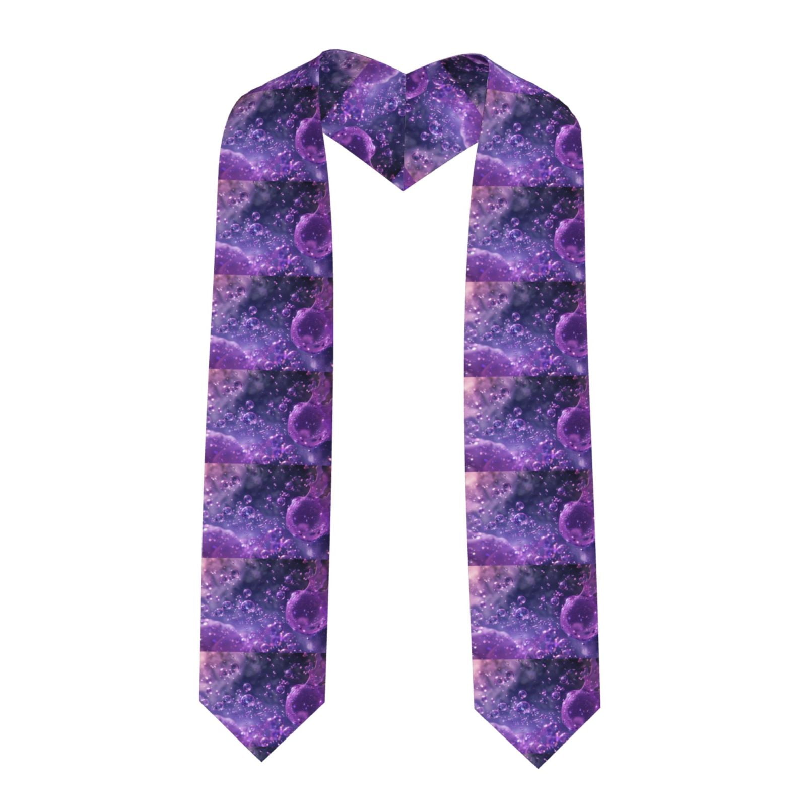 Daiia Purple Bubble Abstract Art Pattern Graduation Shawl Stole – Satin ...