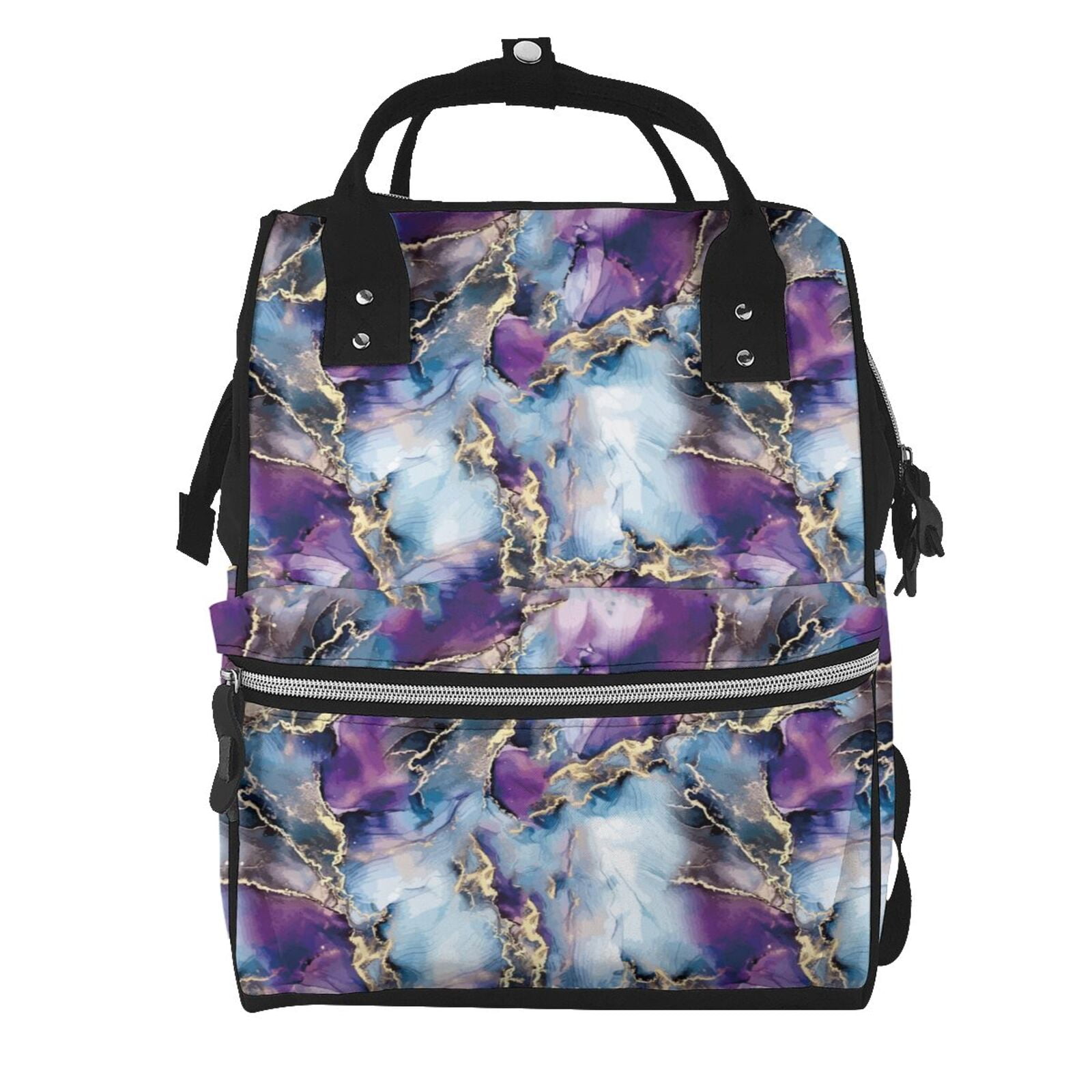 Daiia Purple Marble Texture Large Capacity Baby Bag Waterproof Stylish ...