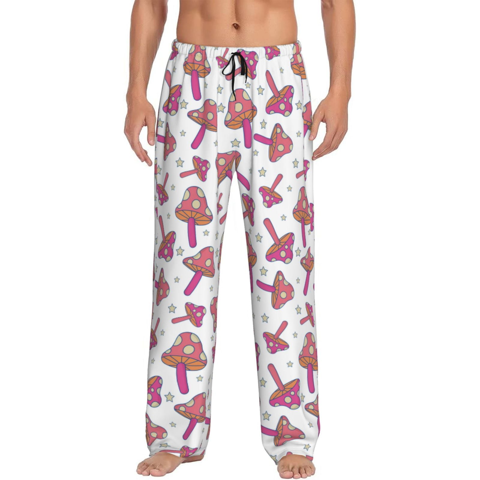 Daiia Purple Mushroom Men's Sleep Pant with Pockets and Drawstring ...