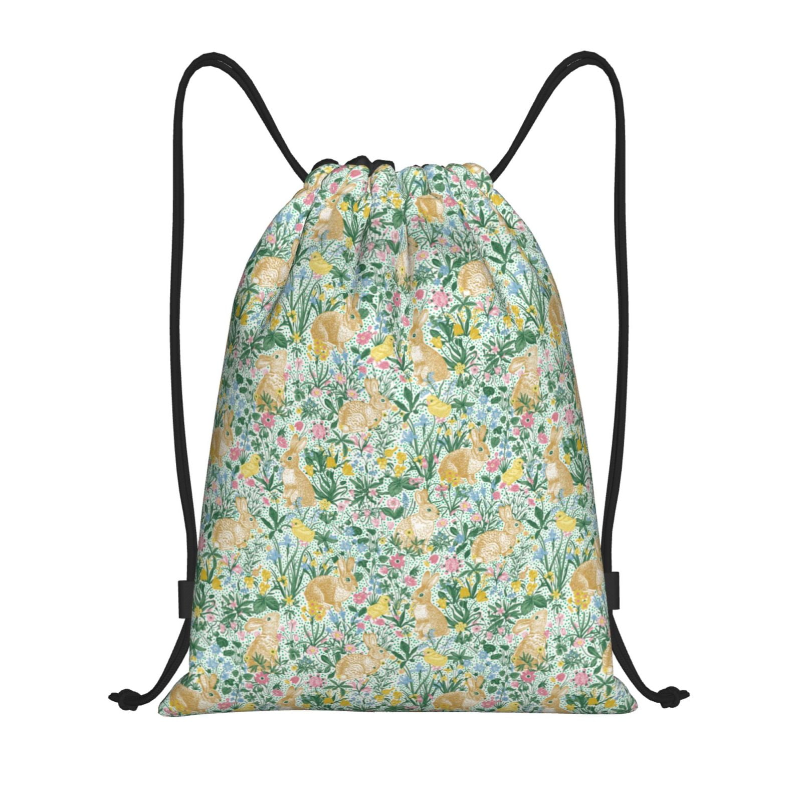 Daiia Rabbit And Chick Pattern Drawstring Backpack, Gym Bag ...