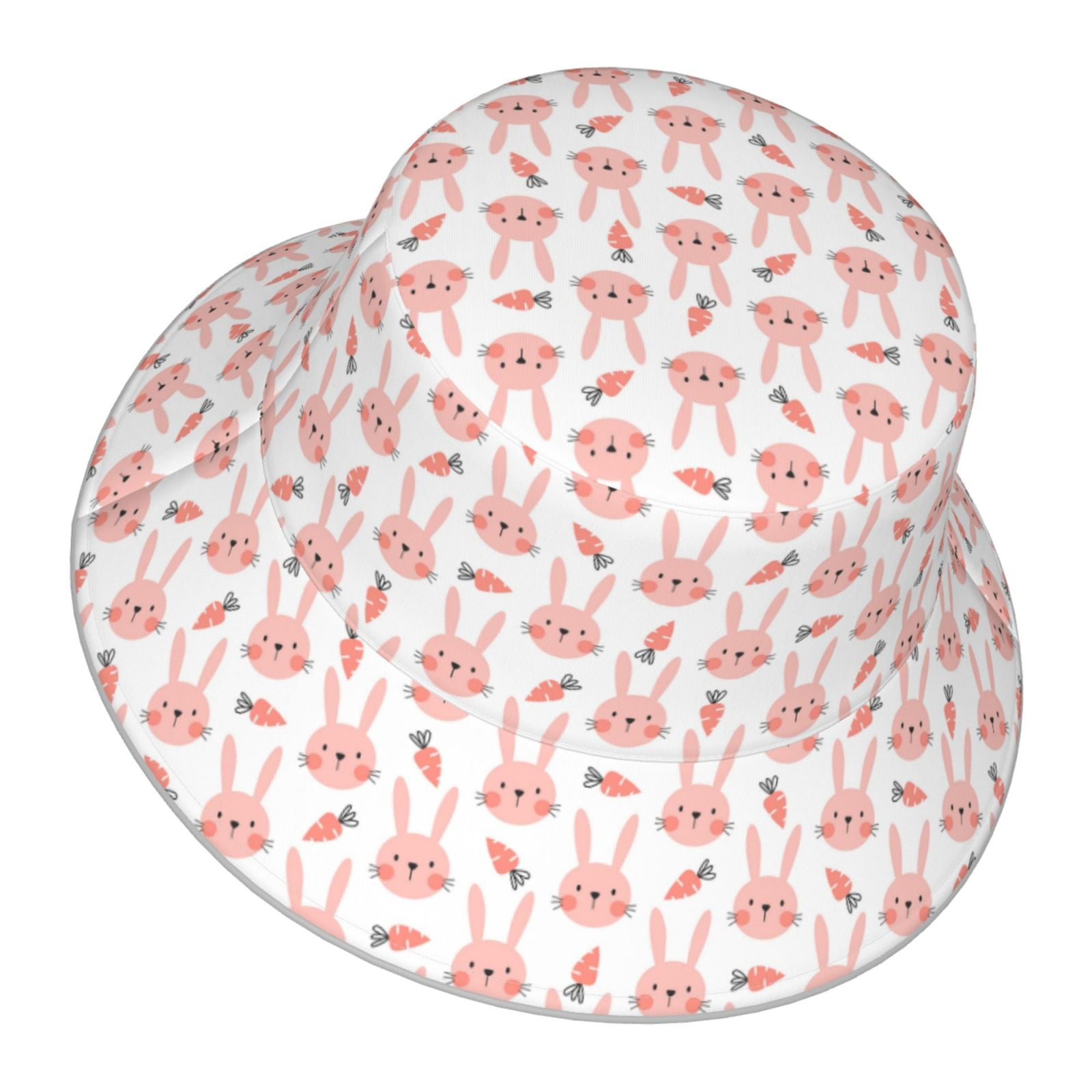 Daiia Rabbit Is And Carrots Pattern Bucket Hat - Trendy Cotton Sun Hat ...
