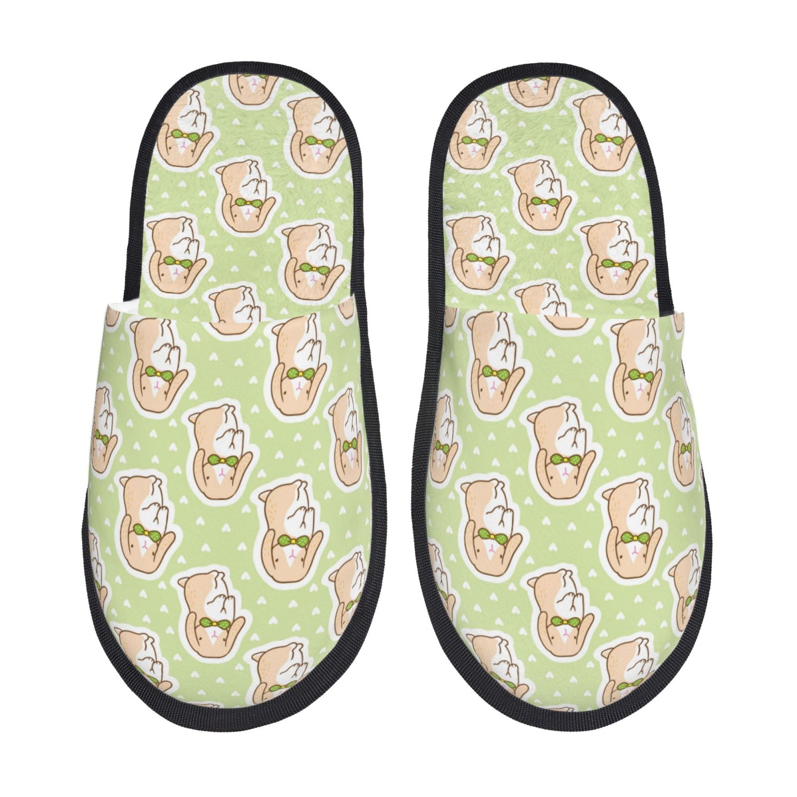 Daiia Rabbit With Tie Pattern Furry Slippers for Women and Men, Soft ...