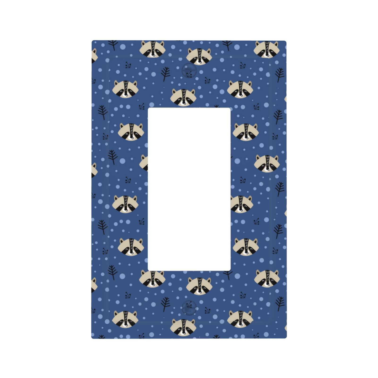 Daiia Raccoon blue point Pattern Decorator Wall Plate Child Safe Outlet ...