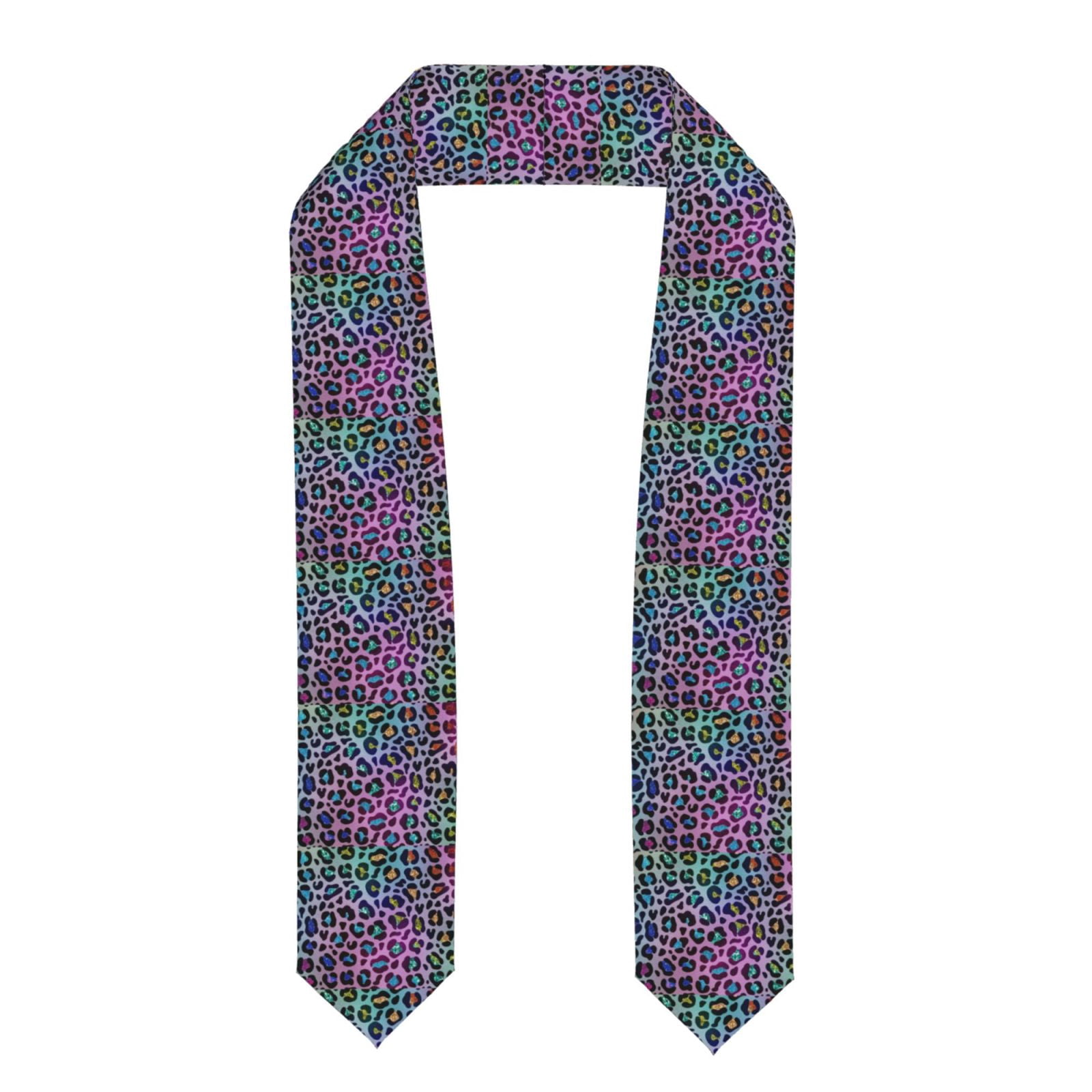 Daiia Rainbow Animal Skin Pattern Graduation Shawl Stole – Satin ...