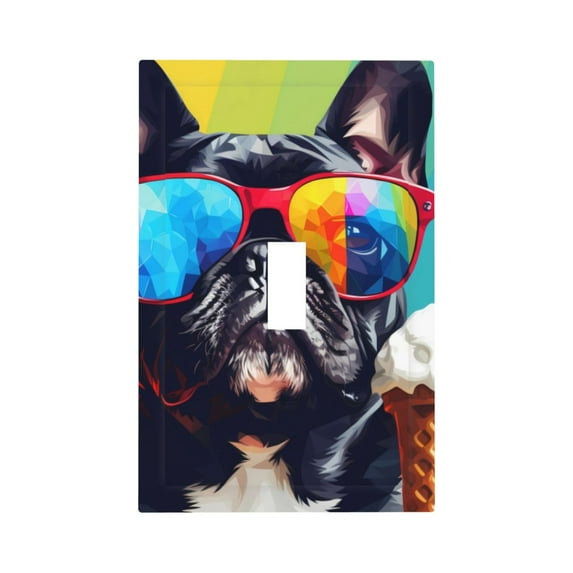 Daiia Rainbow Bulldog Sunglasses Pattern Decorator Wall Plate Child ...