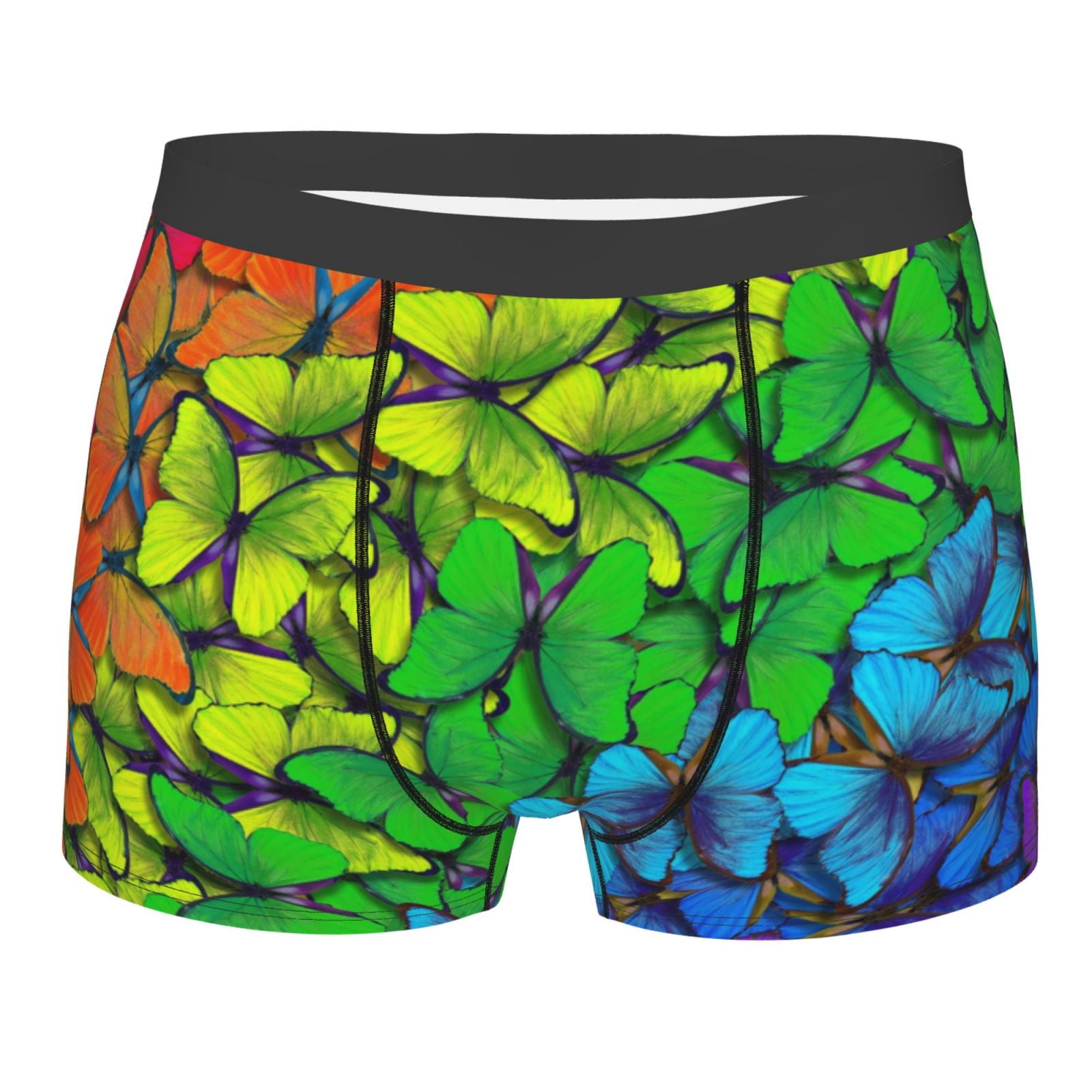 Daiia Rainbow Butterflies Men's Underwear Boxer Briefs, Cotton Stretch ...