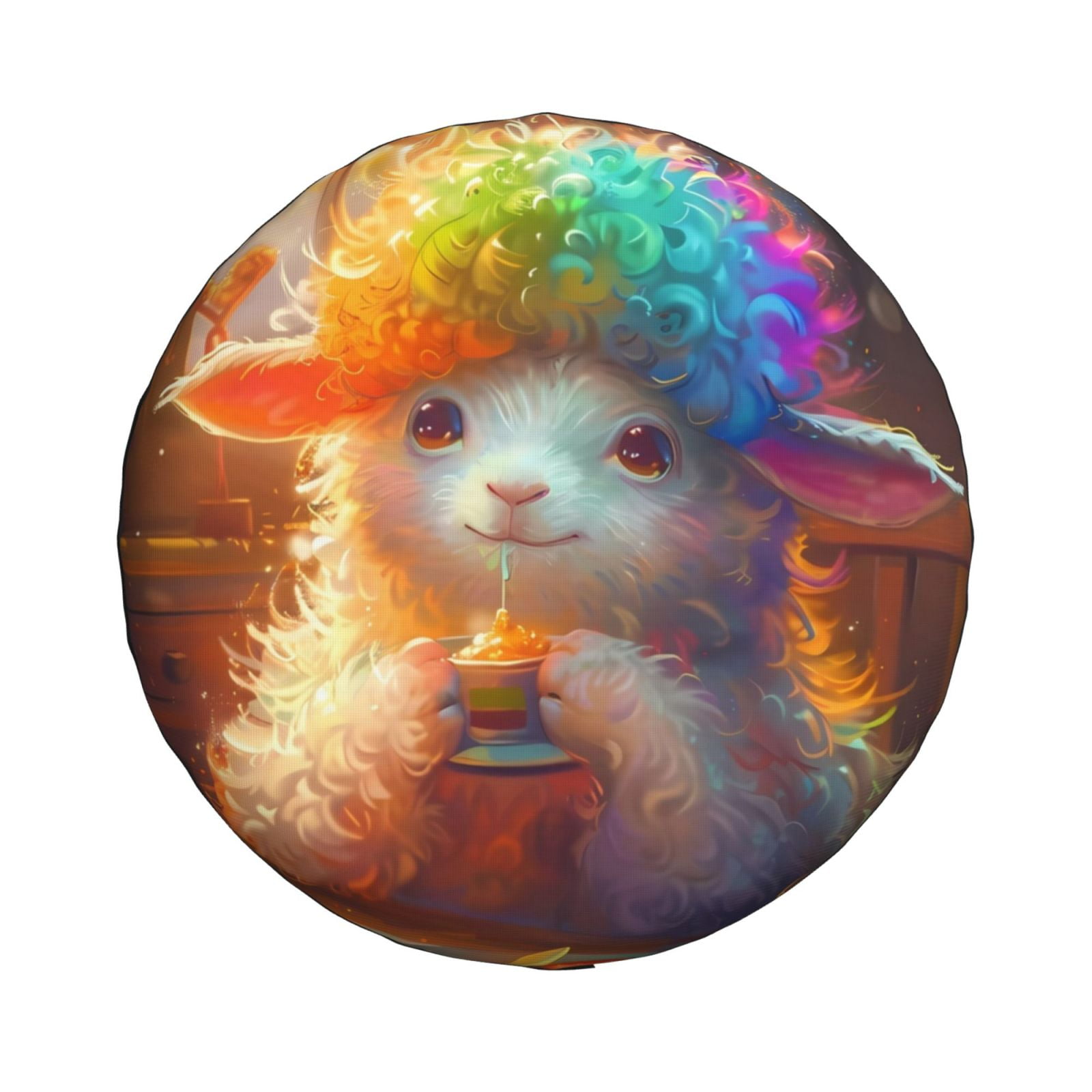 Daiia Rainbow Lamb Breakfast Tire Covers , Travel Trailer Camper Truck ...
