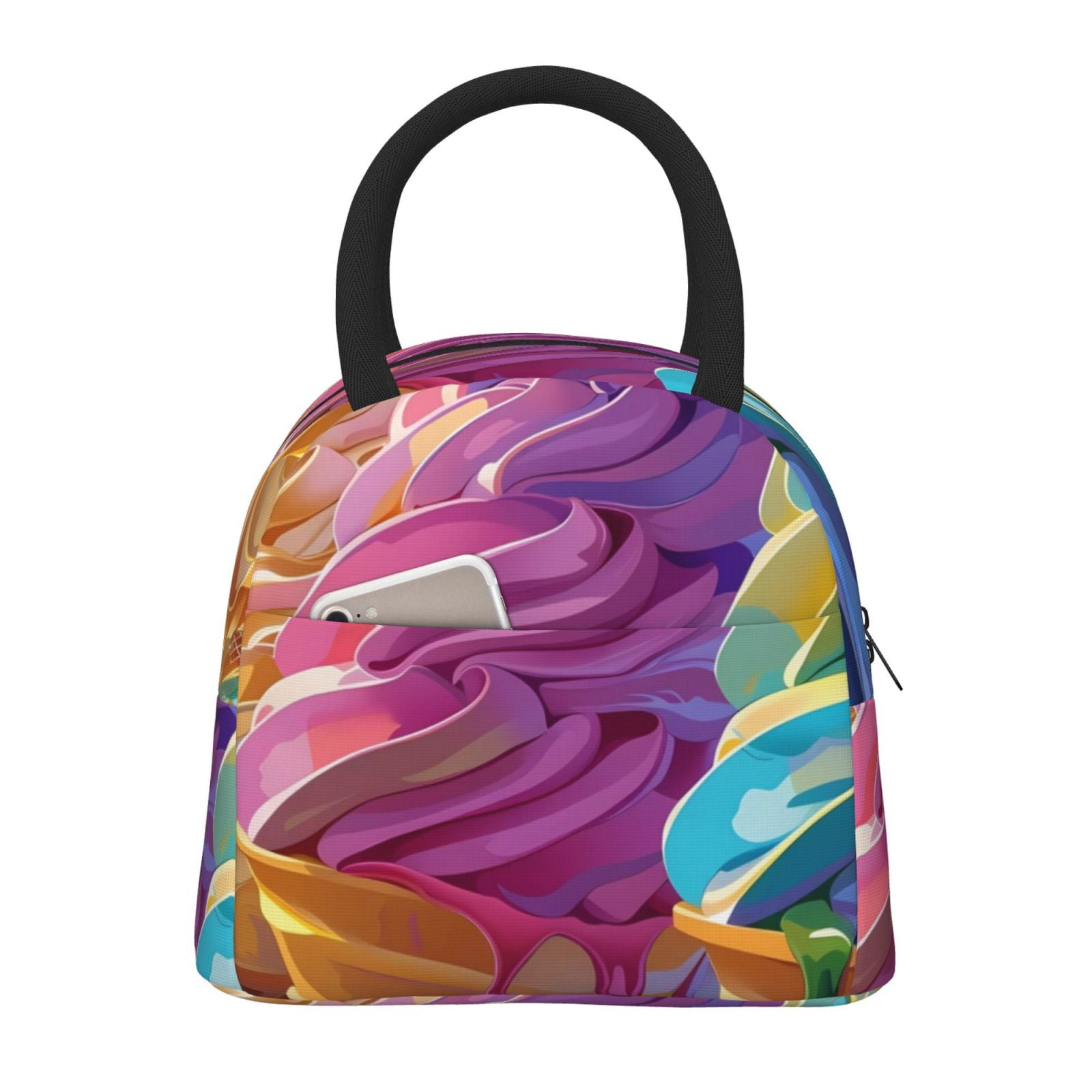 Daiia Rainbow Melting Ice Cream Pattern Lunch Bag , Insulated Lunch Box ...
