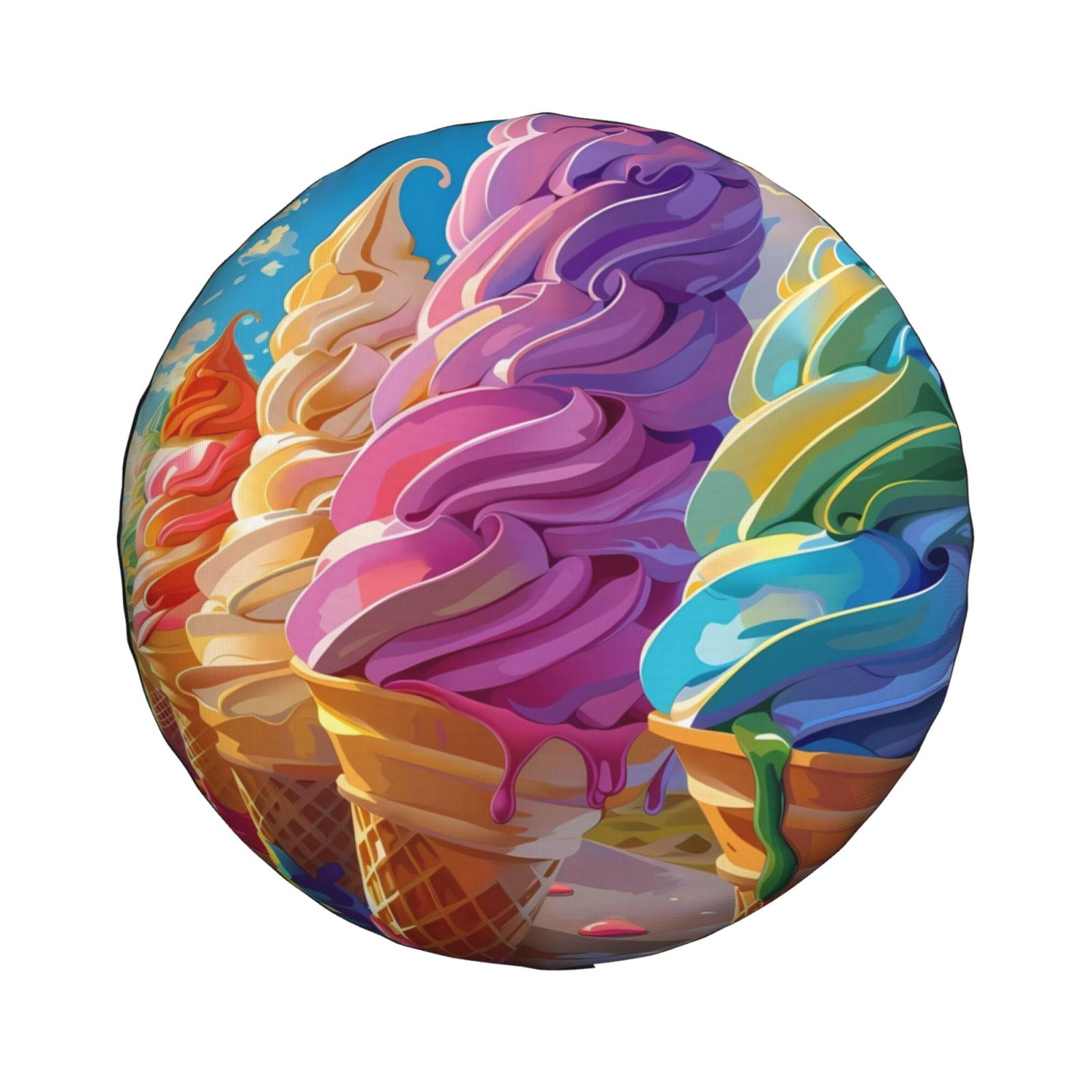 Daiia Rainbow Melting Ice Cream Tire Covers , Travel Trailer Camper ...