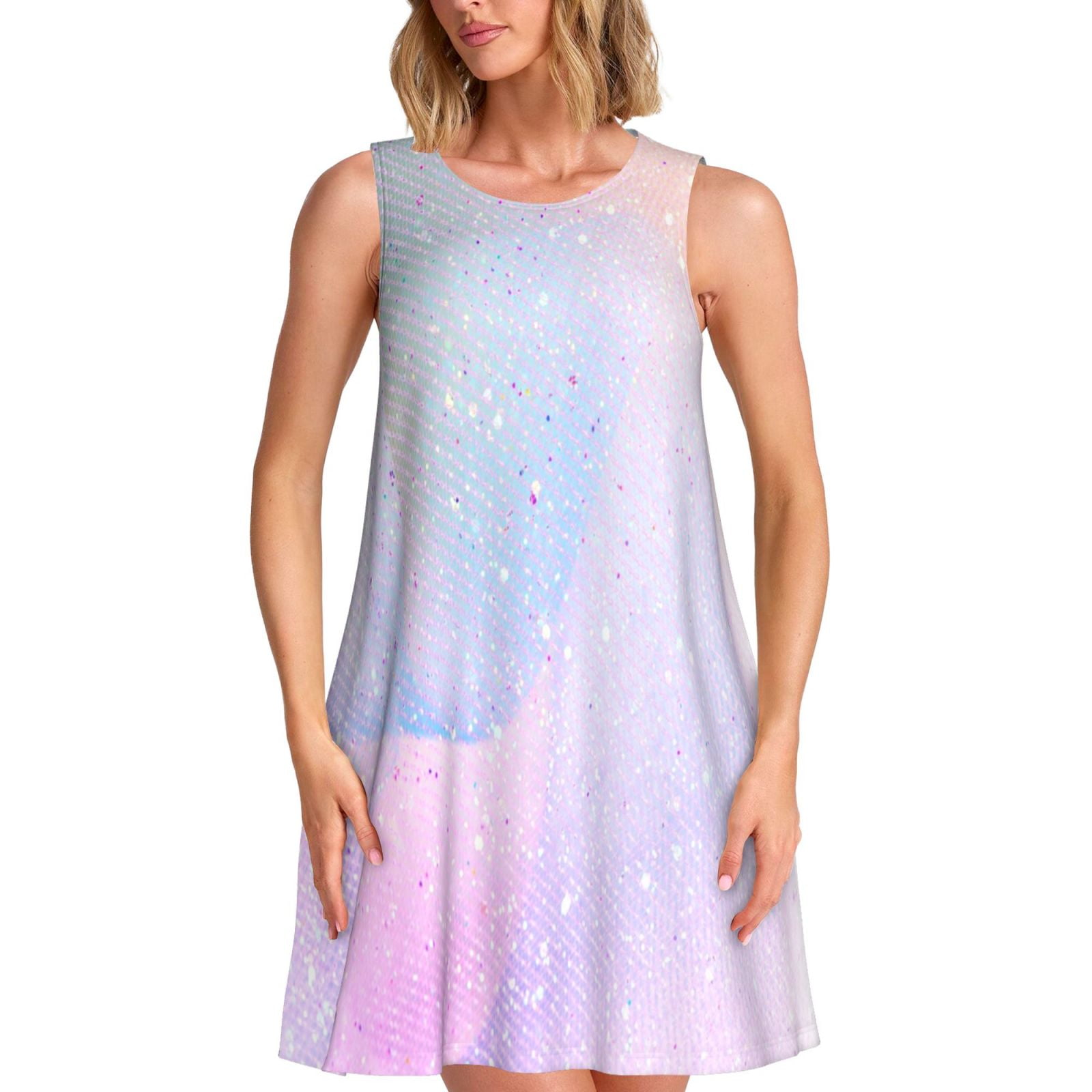 Daiia Rainbow Print Women's Dresses 2025 Trendy Short sleeve Dresses ...