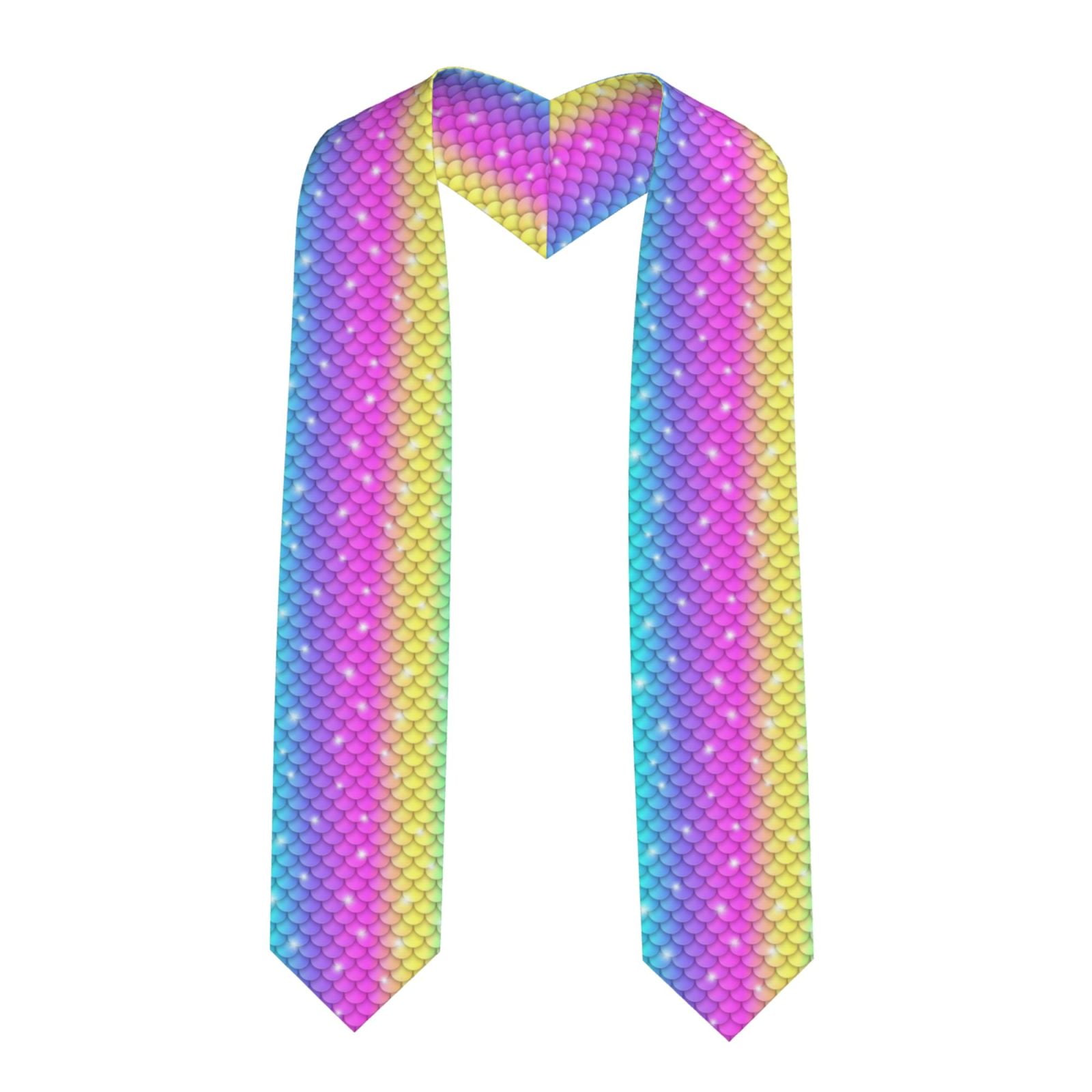 Daiia Rainbow Scales2 Pattern Graduation Shawl Stole – Satin Graduation ...