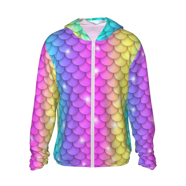 Daiia Rainbow Scales2 UPF 50+ Sun Protection Hoodie Jacket Lightweight ...