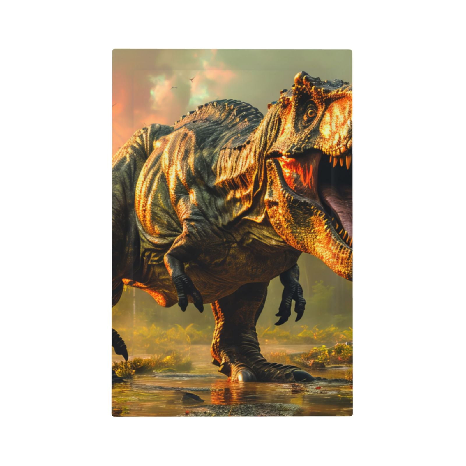 Daiia Realistic Style Forest Dinosaur Pattern Decorator Wall Plate ...