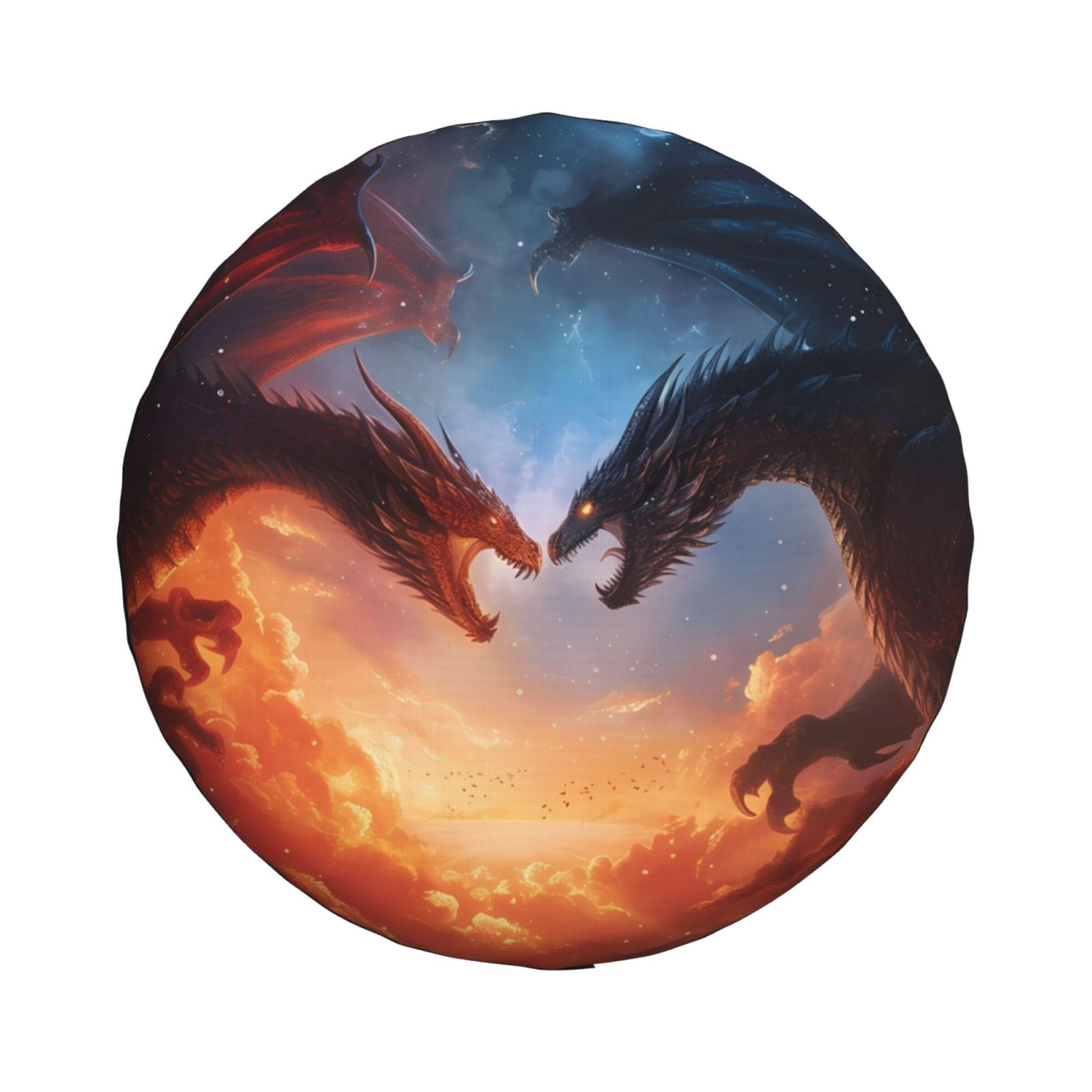 Daiia Red And Blue Fire Cloud Dragon Tire Covers , Travel Trailer ...