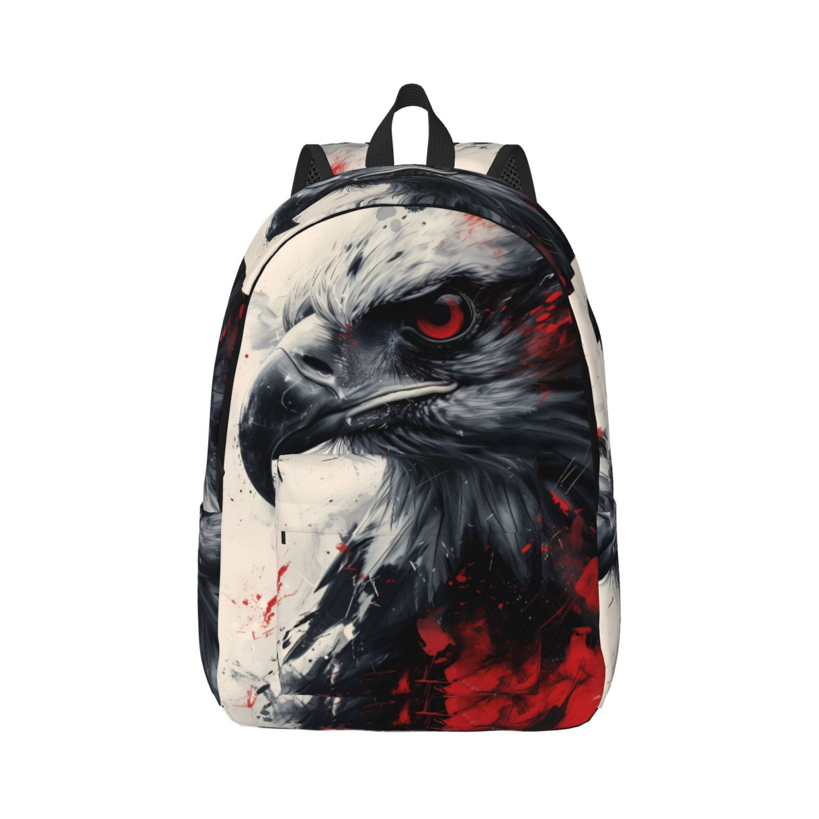 Daiia Red Black Ink Style Bald Eagle Vintage Canvas Backpack for Men ...