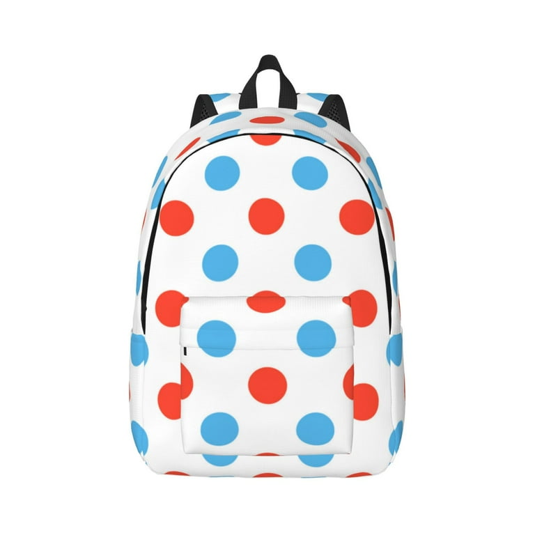 polka dot canvas backpack