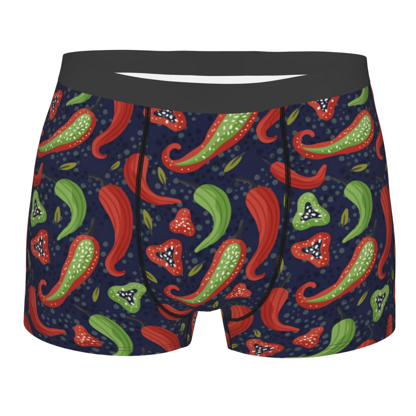 Daiia Red Chili Men's Underwear Boxer Briefs, Cotton Stretch Moisture ...