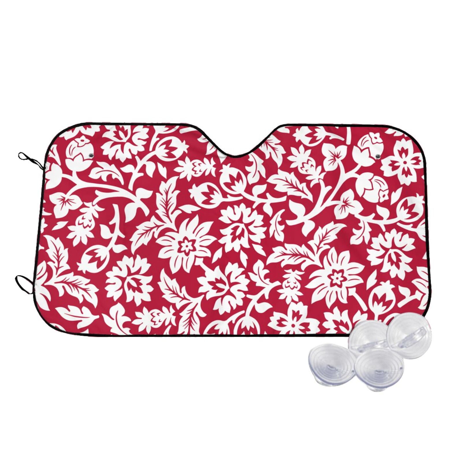 Daiia Red Flowers Windshield Sun Shade for Car SUV Truck (Medium ), Car ...