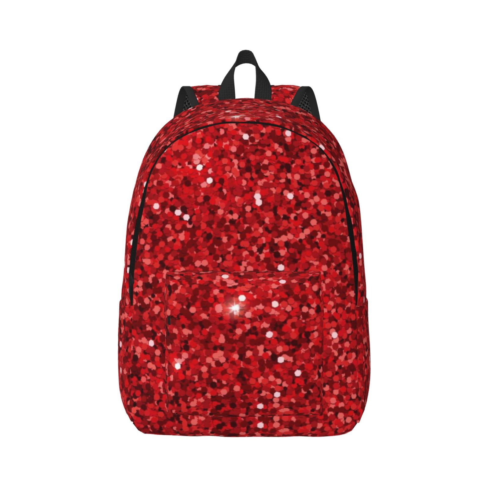 Daiia Red Glitter Vintage Canvas Backpack for Men and Women ,Hiking ...
