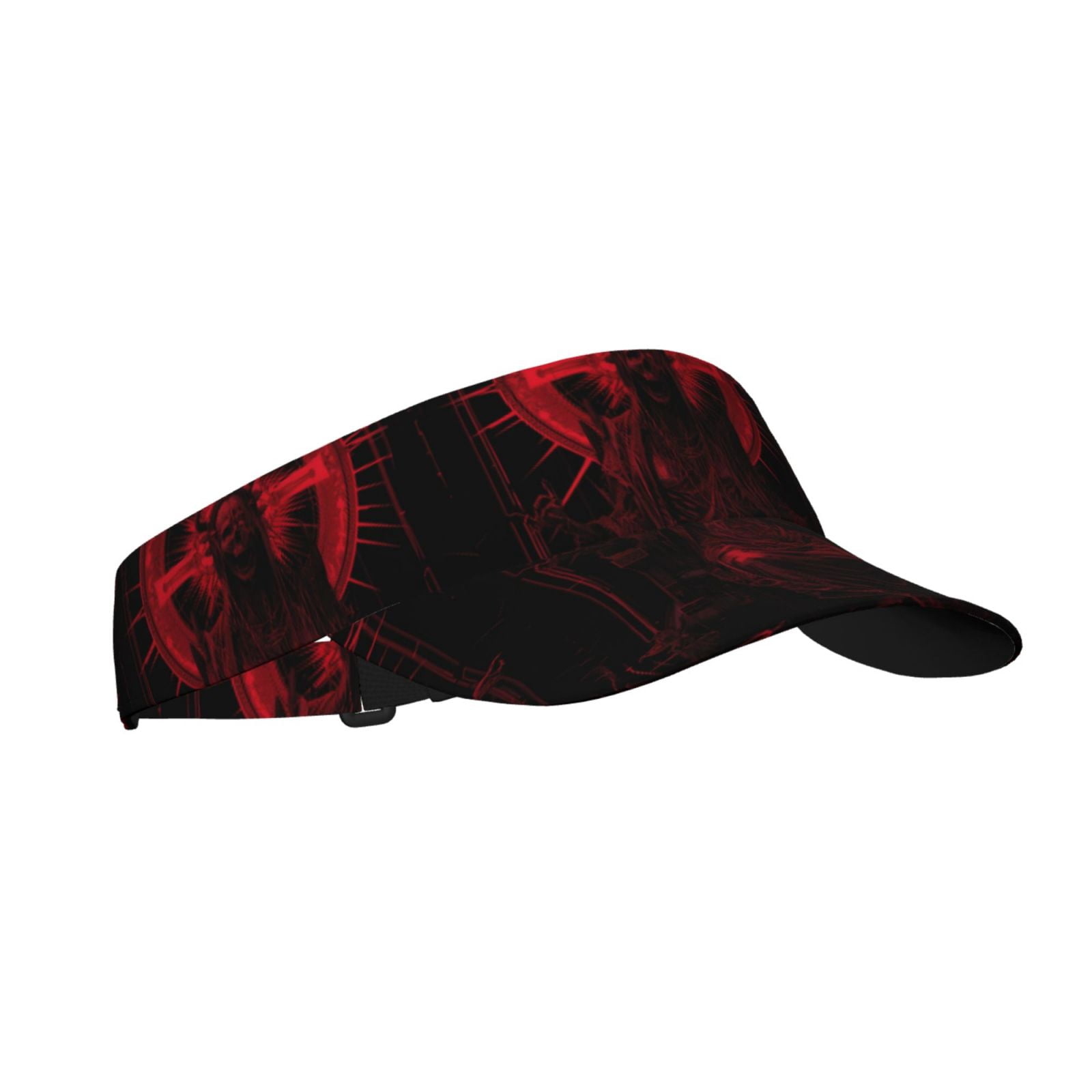 Daiia Red Gothic Skeleton Throne Pattern Sport Sun Visor Hats Visor Cap ...