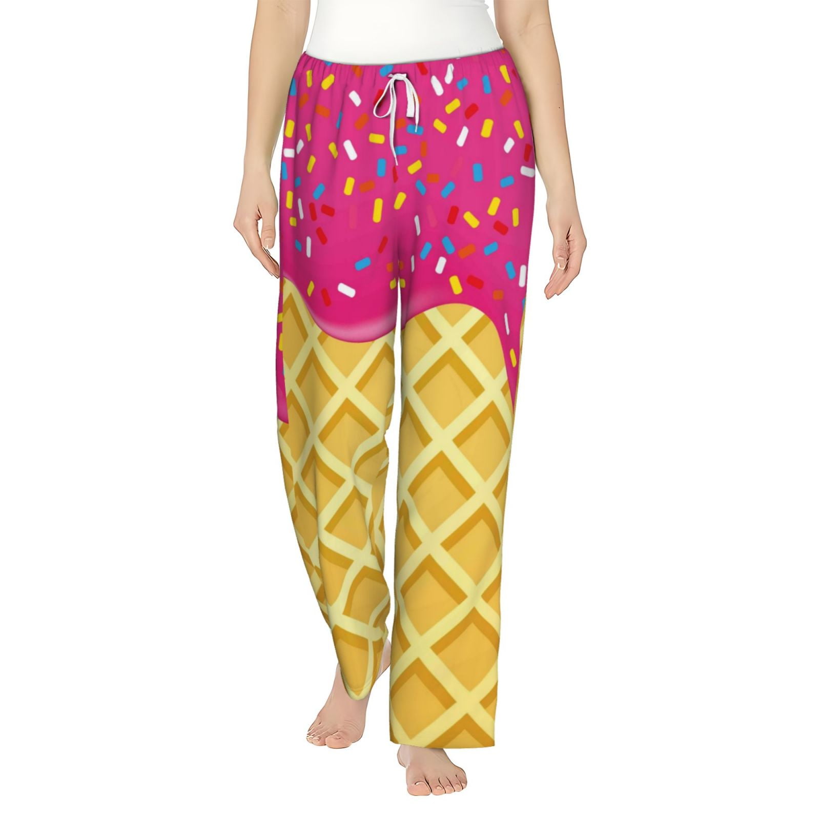 Daiia Red Ice Cream Women's Sleep Pant with Pockets and Drawstring ...