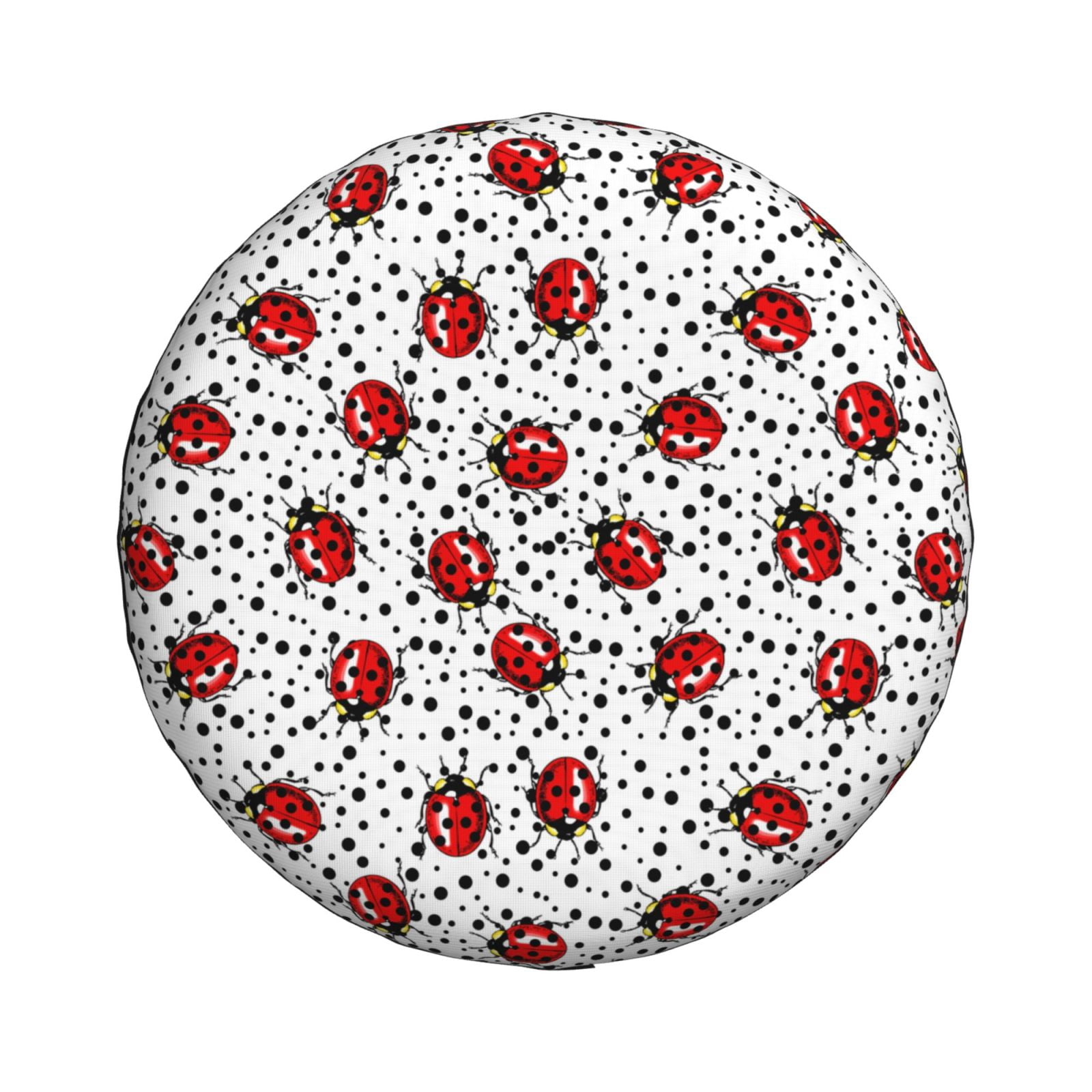 Daiia Red Ladybugs On Black Dotted Tire Covers , Travel Trailer Camper ...